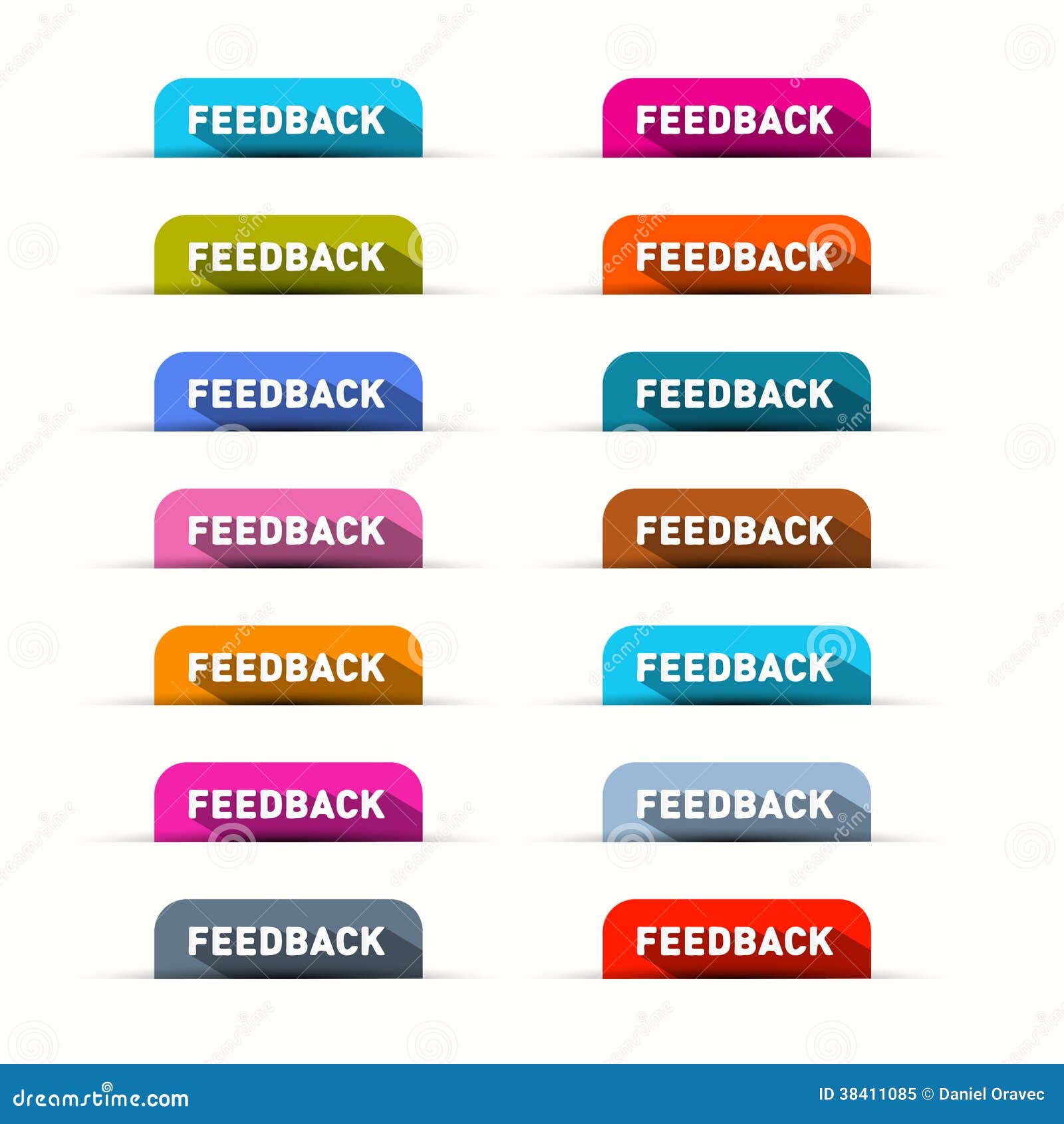 Vector Feedback Survey Flat Icon Set. Five Color Hand Thumb Up And Down ...
