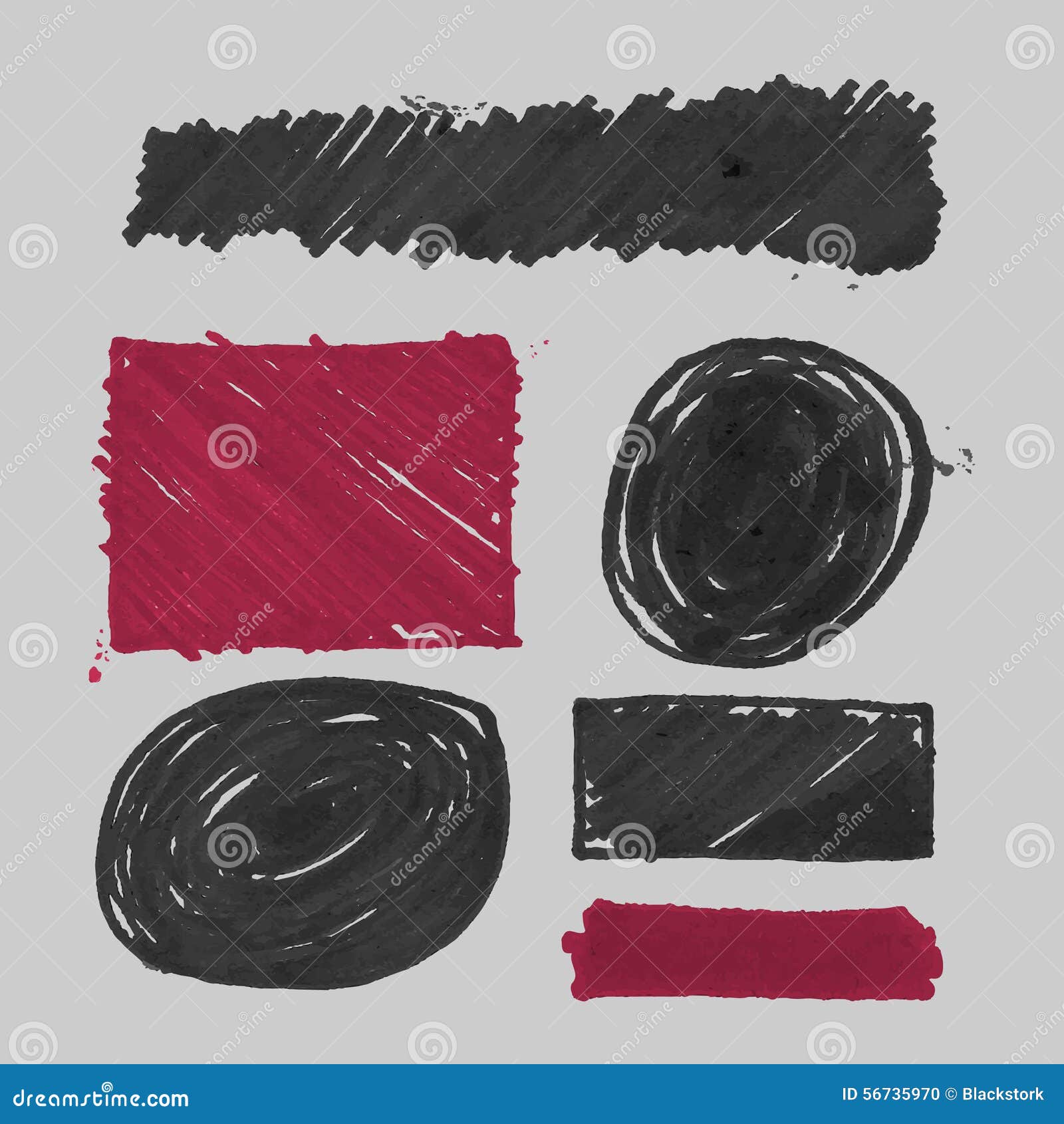 Vector felt pen stains stock vector. Illustration of circle - 56735970