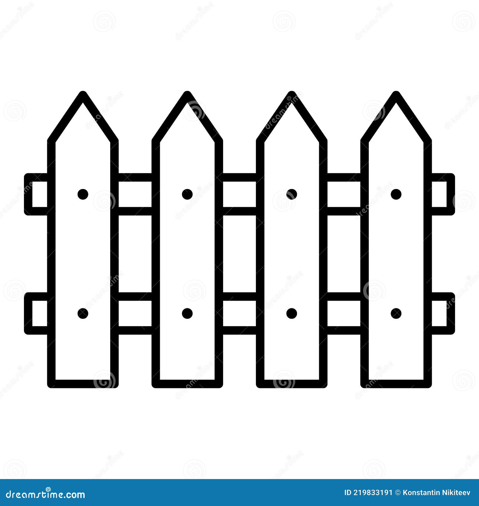 Vector Fence Icon. Palisade Minimalistic Illustration Stock Vector ...