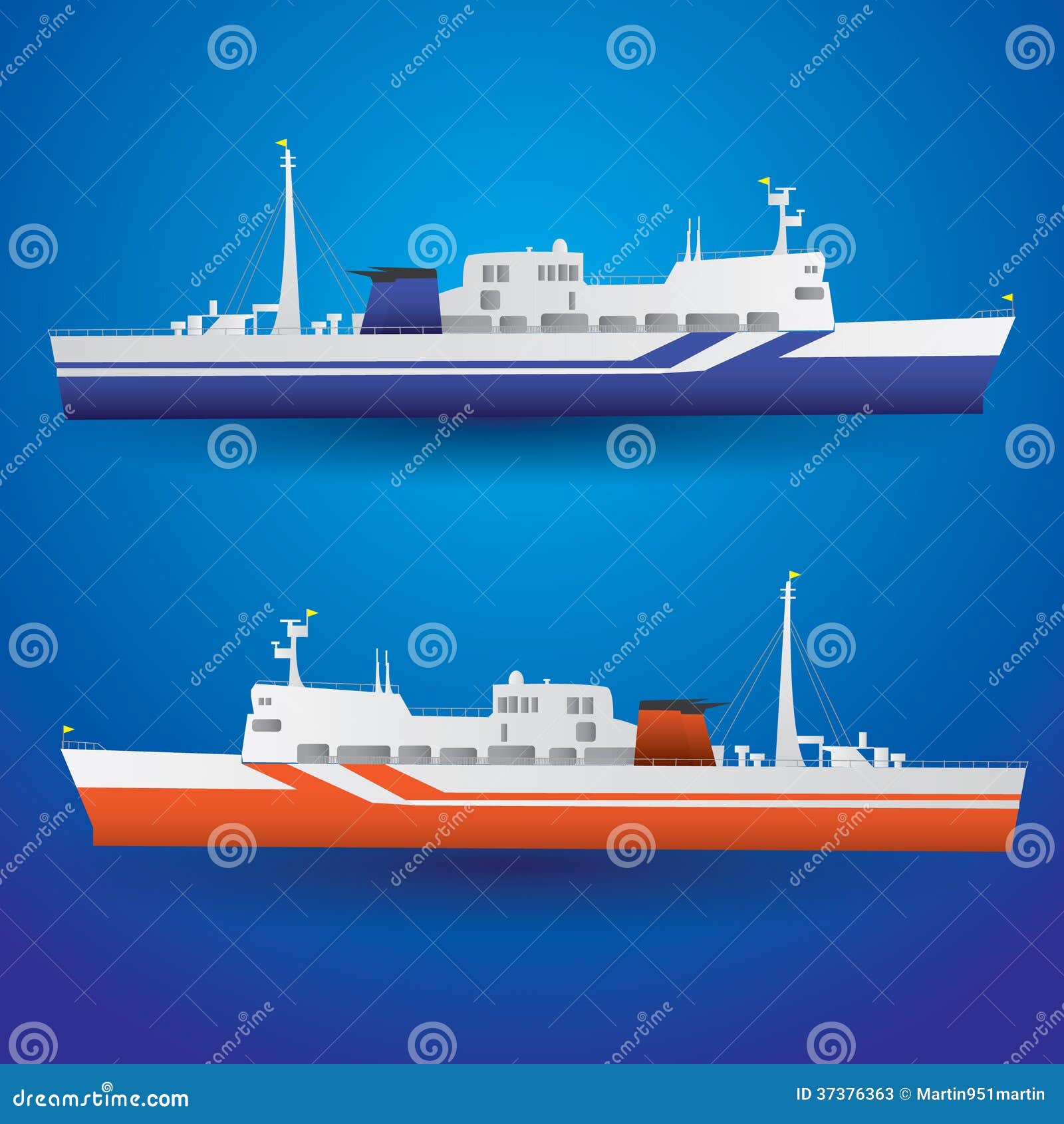 Vector ferry ship stock vector. Illustration of move - 37376363