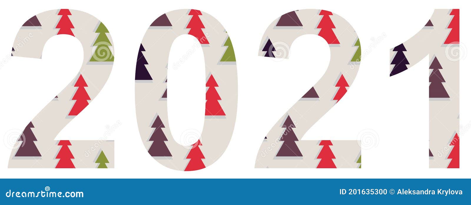 Vector Festive Christmas Illustration. Image of the Numbers 2021 ...