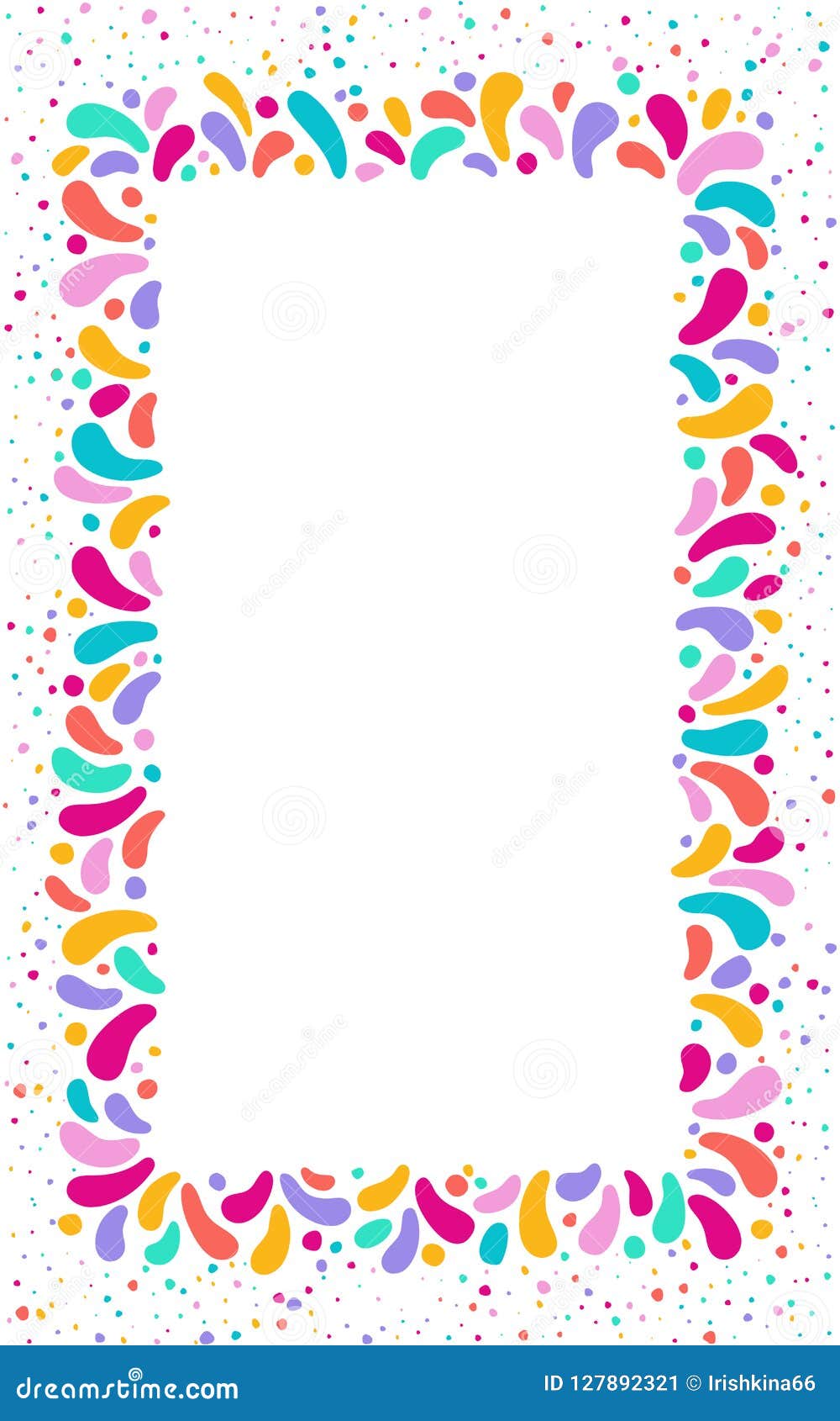 Vector Festive Rectangular Frame with Ornament of Multicolor Drops. for ...