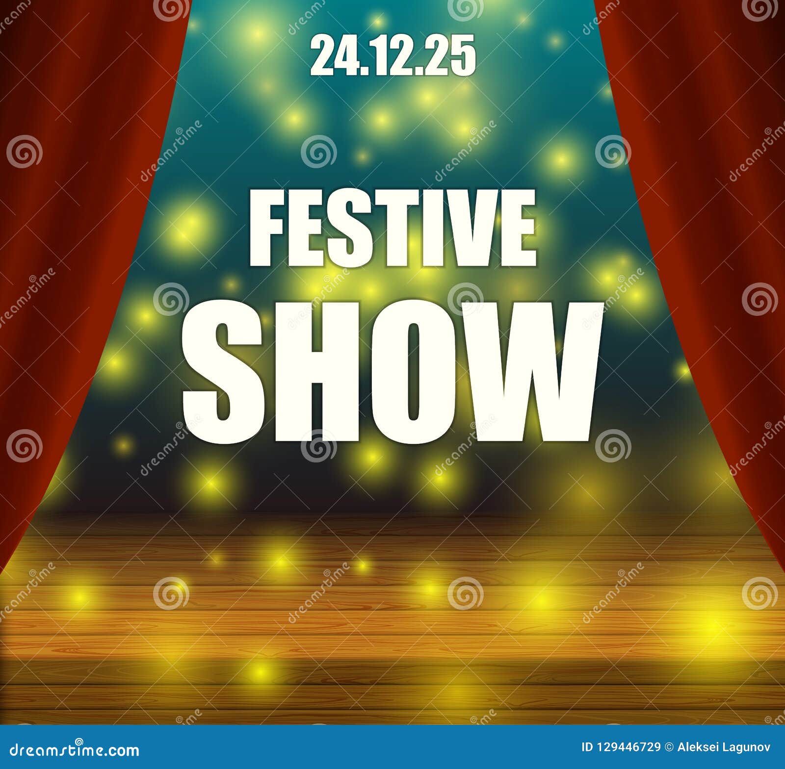 Vector Festive Show Flyer, Colorful Shining Background, Magic Light ...