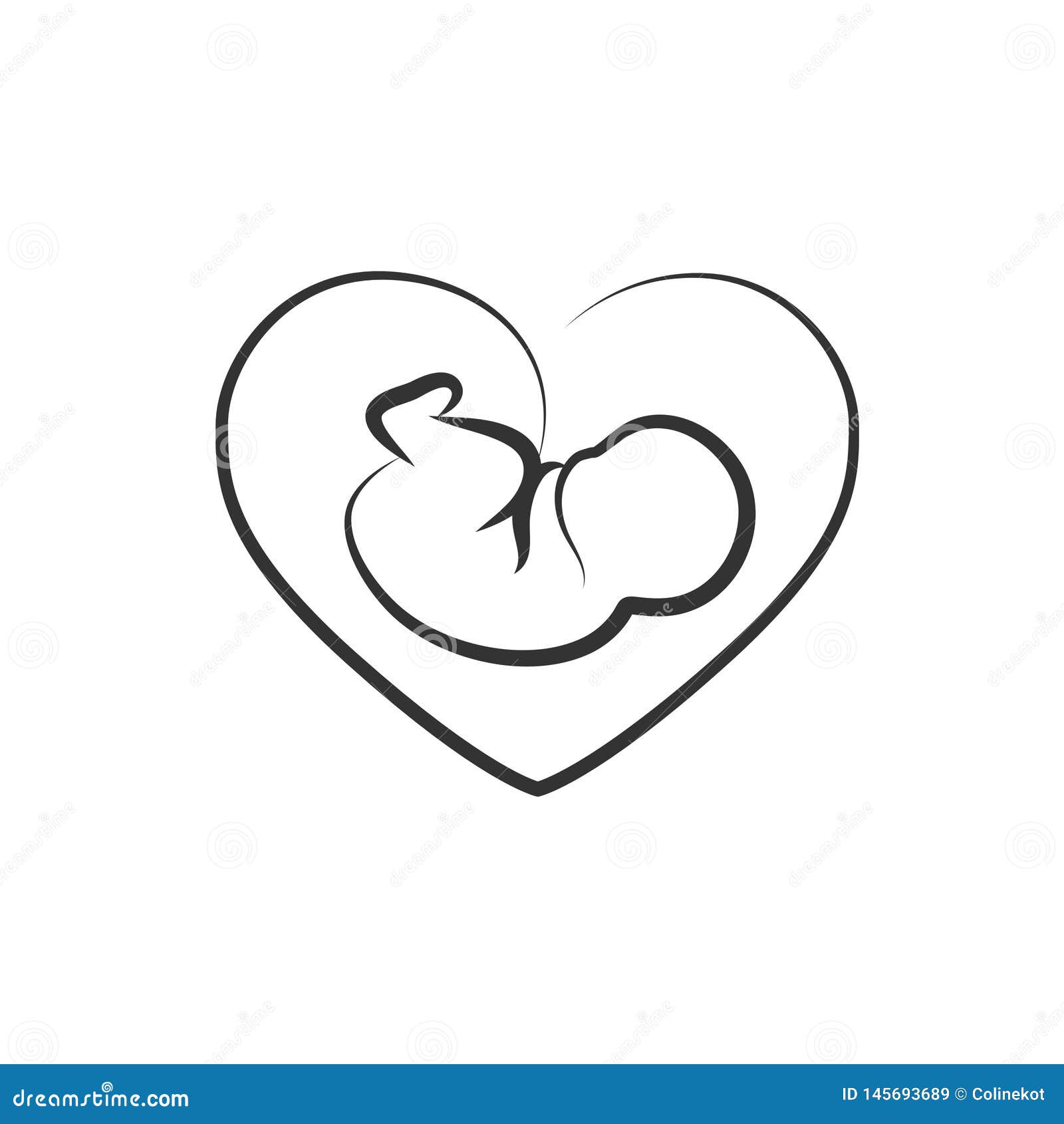 Vector fetus icon stock vector. Illustration of baby - 145693689