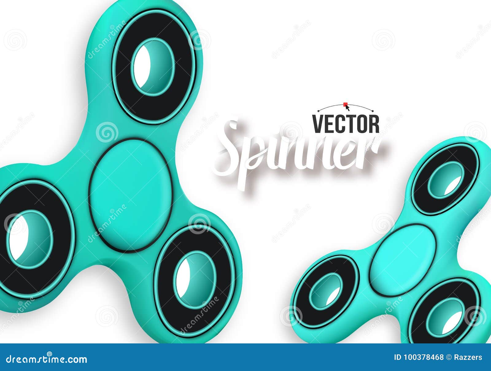 Vector Fidget Spinner Banner. 3D Realistic Modern Relaxation Spinning ...