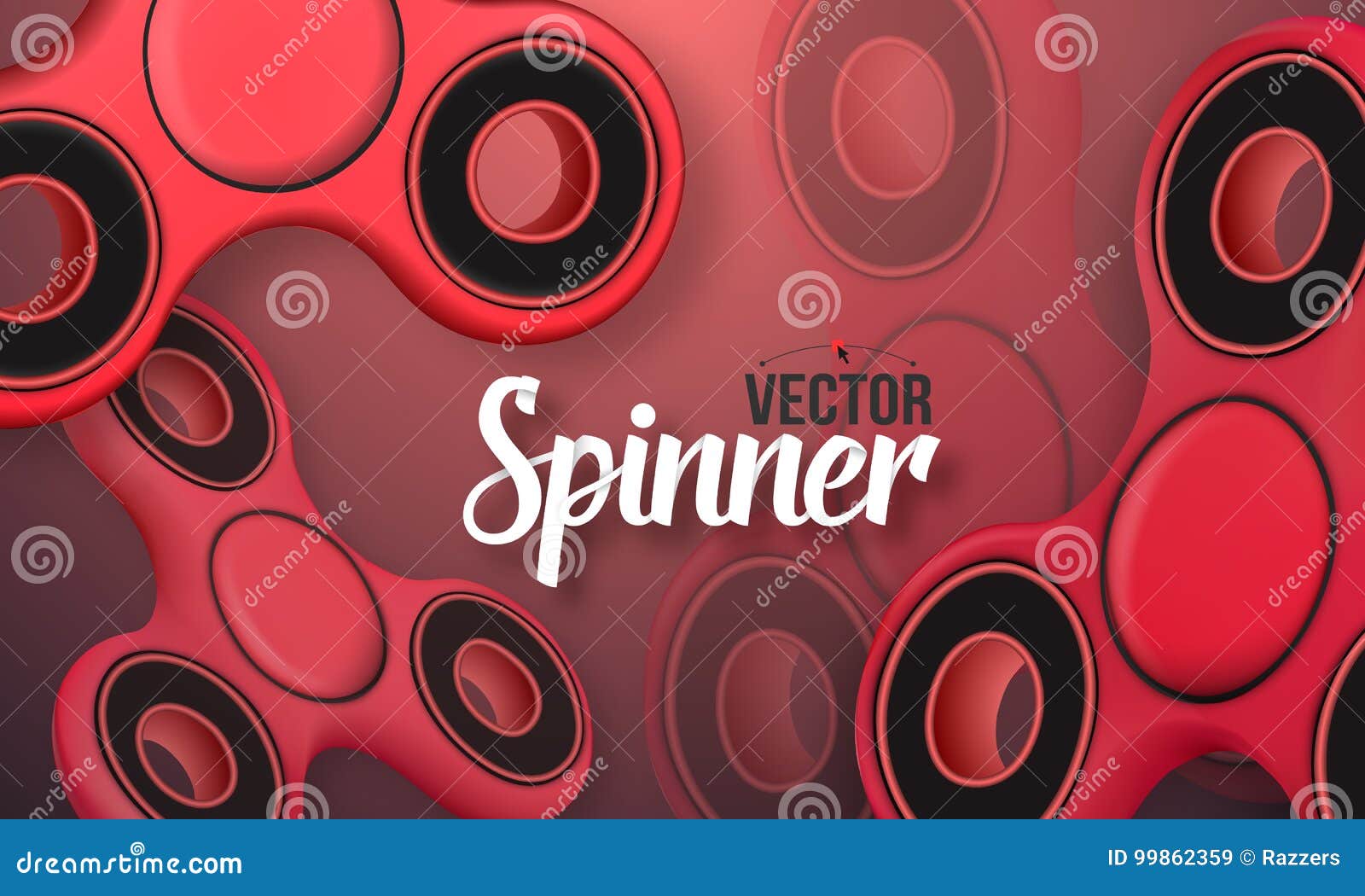 Vector Fidget Spinner Banner. 3D Realistic Modern Relaxation Spinning ...