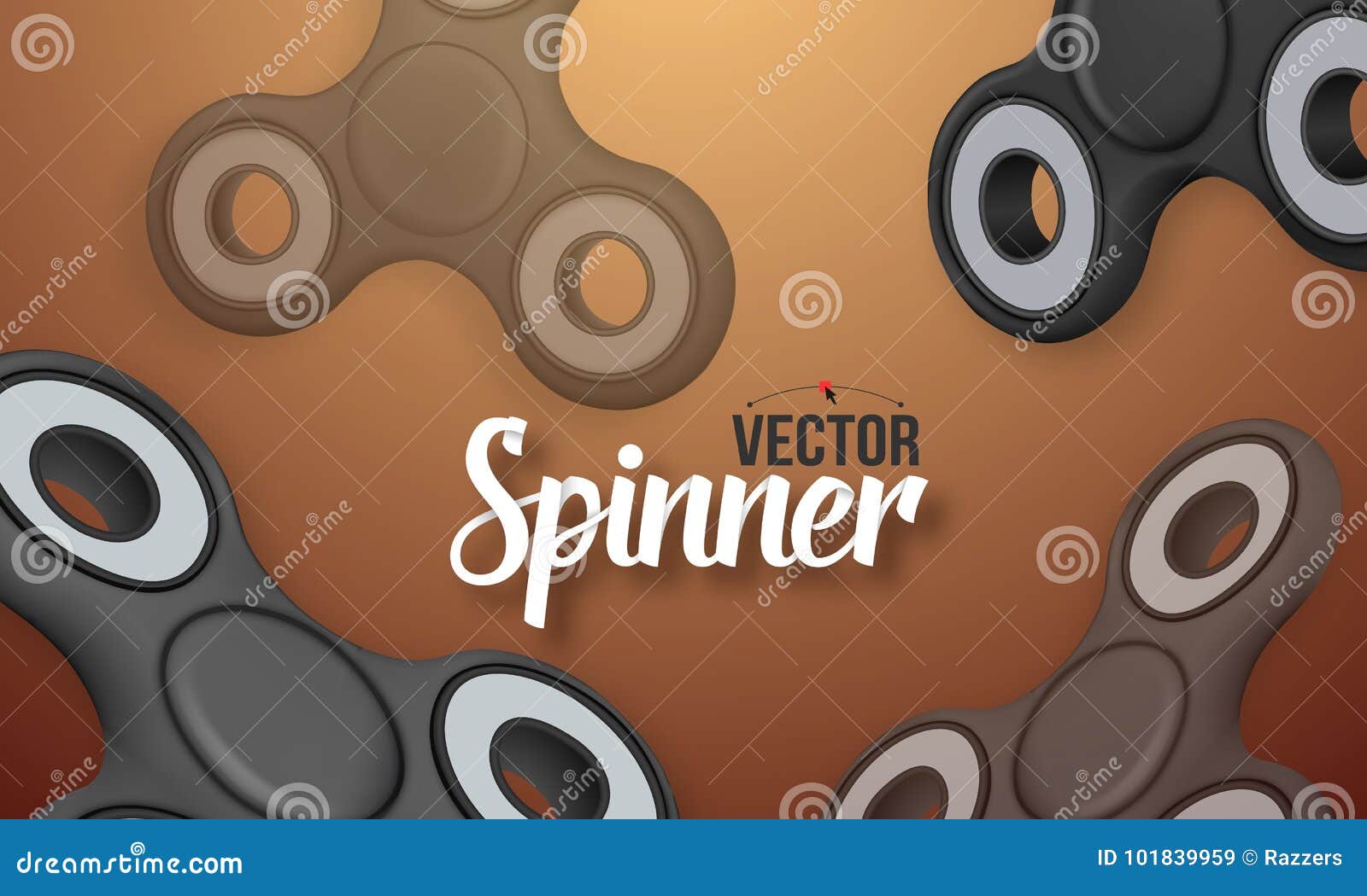 Vector Fidget Spinner Banner Template. 3D Realistic Vector Modern ...