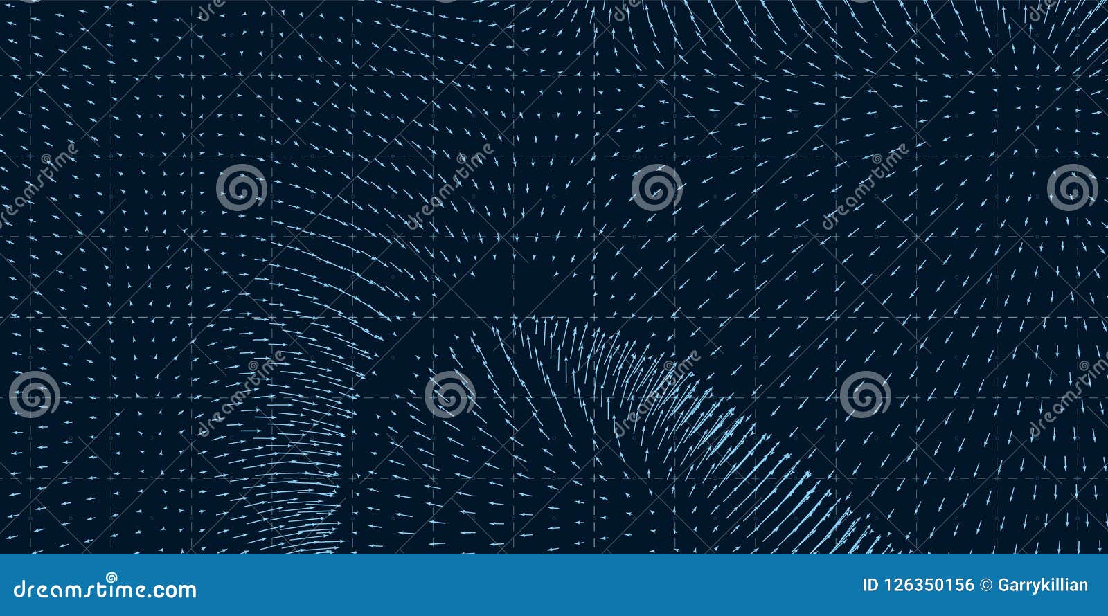 Vector Field Visualization of Forces. Magnetic or Gravitational ...