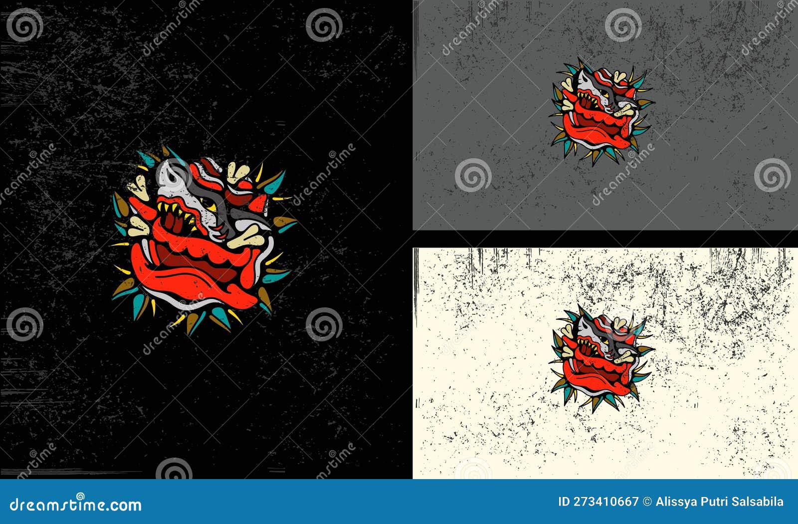 Vector of a Fierce Red Dragon Head with Sharp Spikes Stock Vector ...
