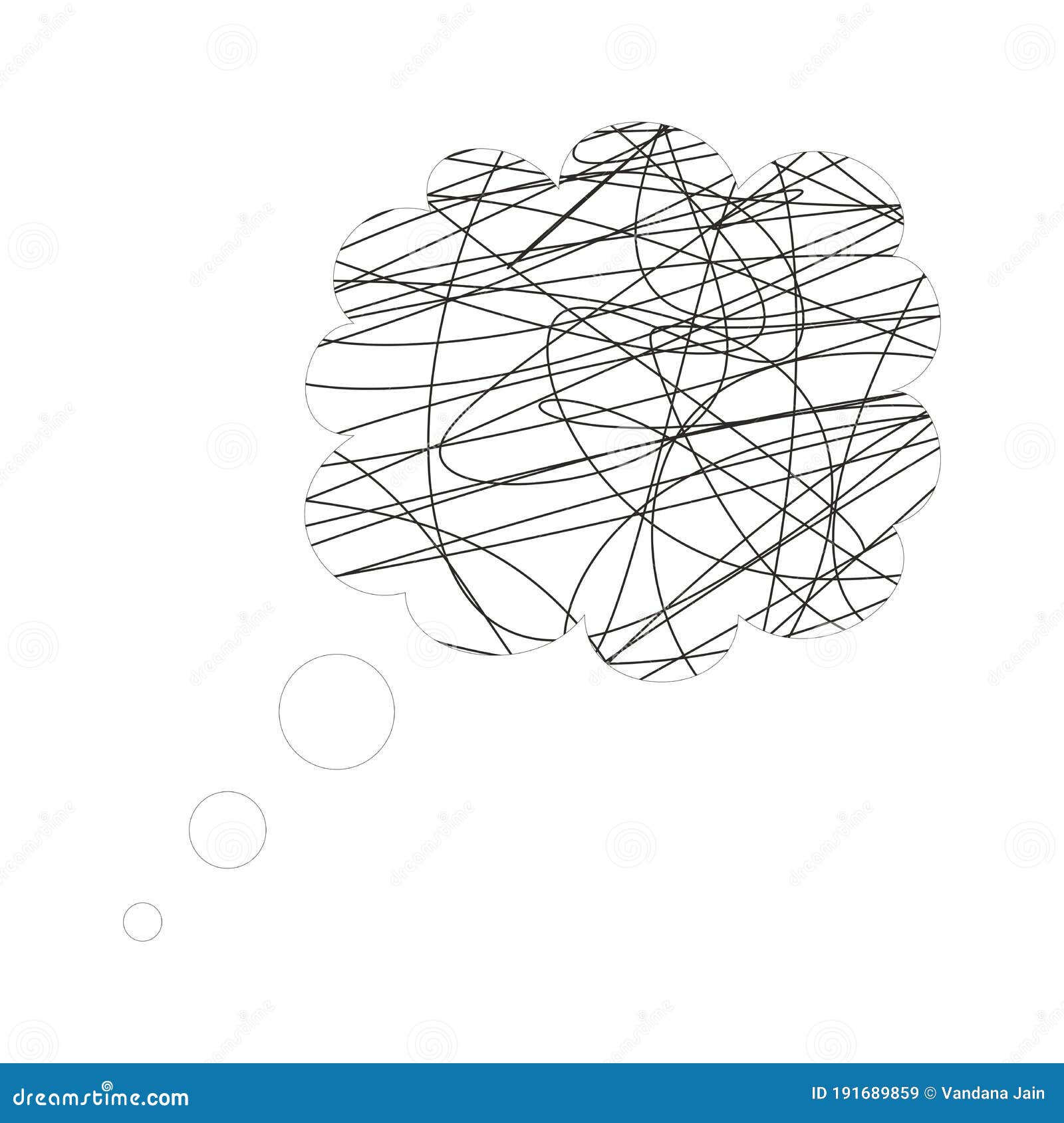 Vector Figure Drawing Conceptual Illustration of Thinking Stock Vector ...