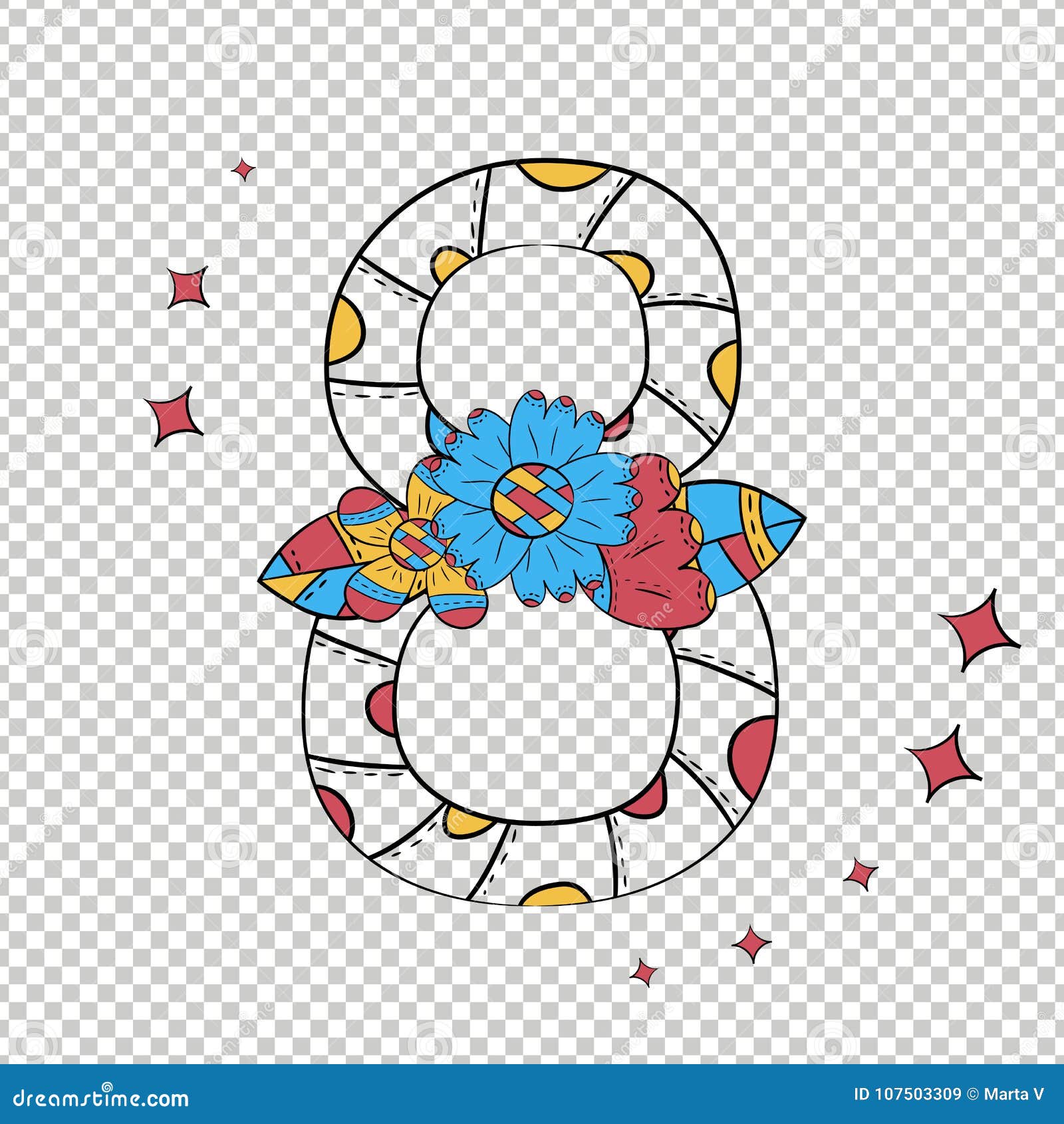 Vector Figure Eight in Scandinavian Style Hand-drawn. with a Pattern ...