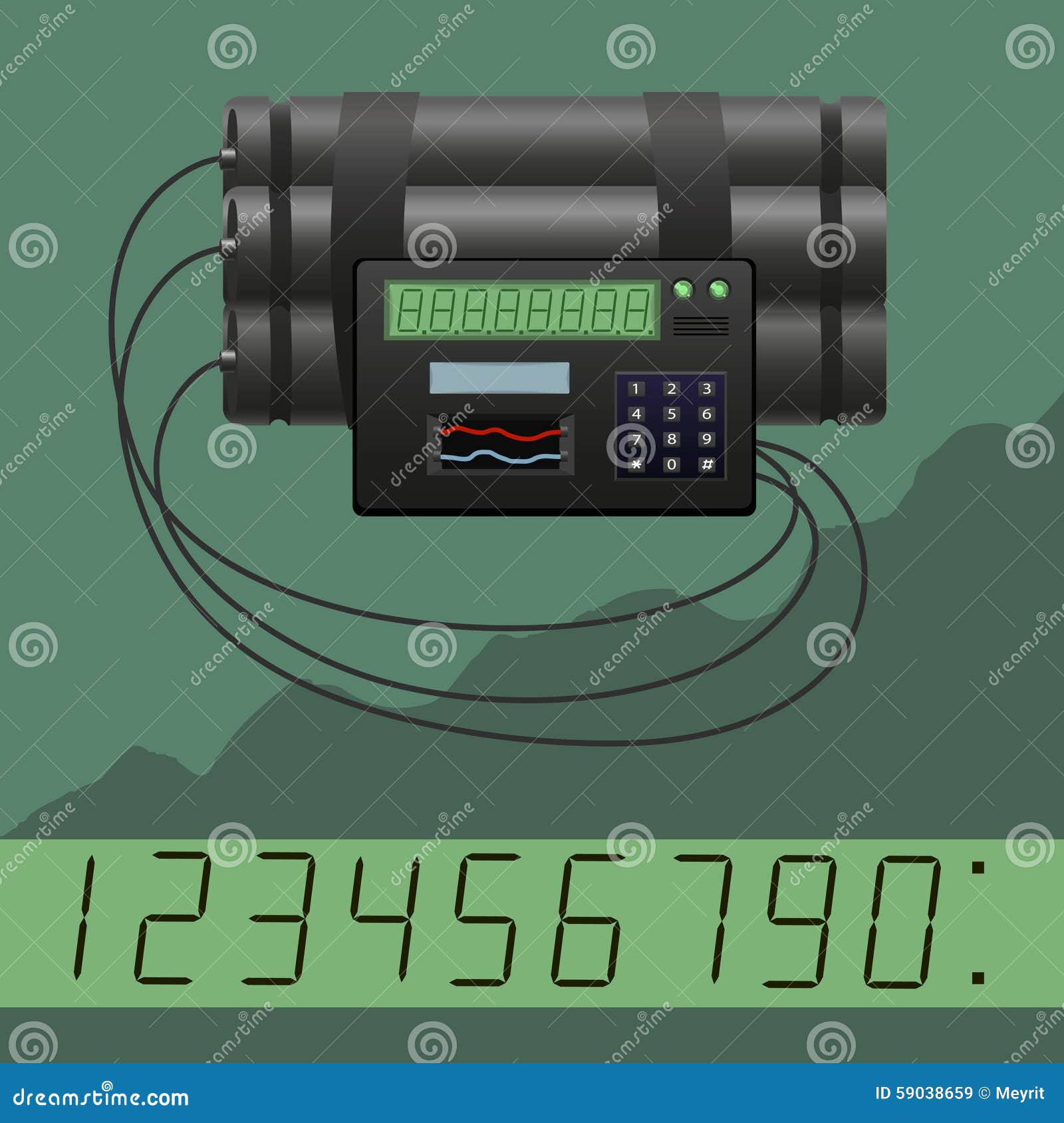 Vector stock vector. Illustration of bomb, numeral, destruction - 59038659