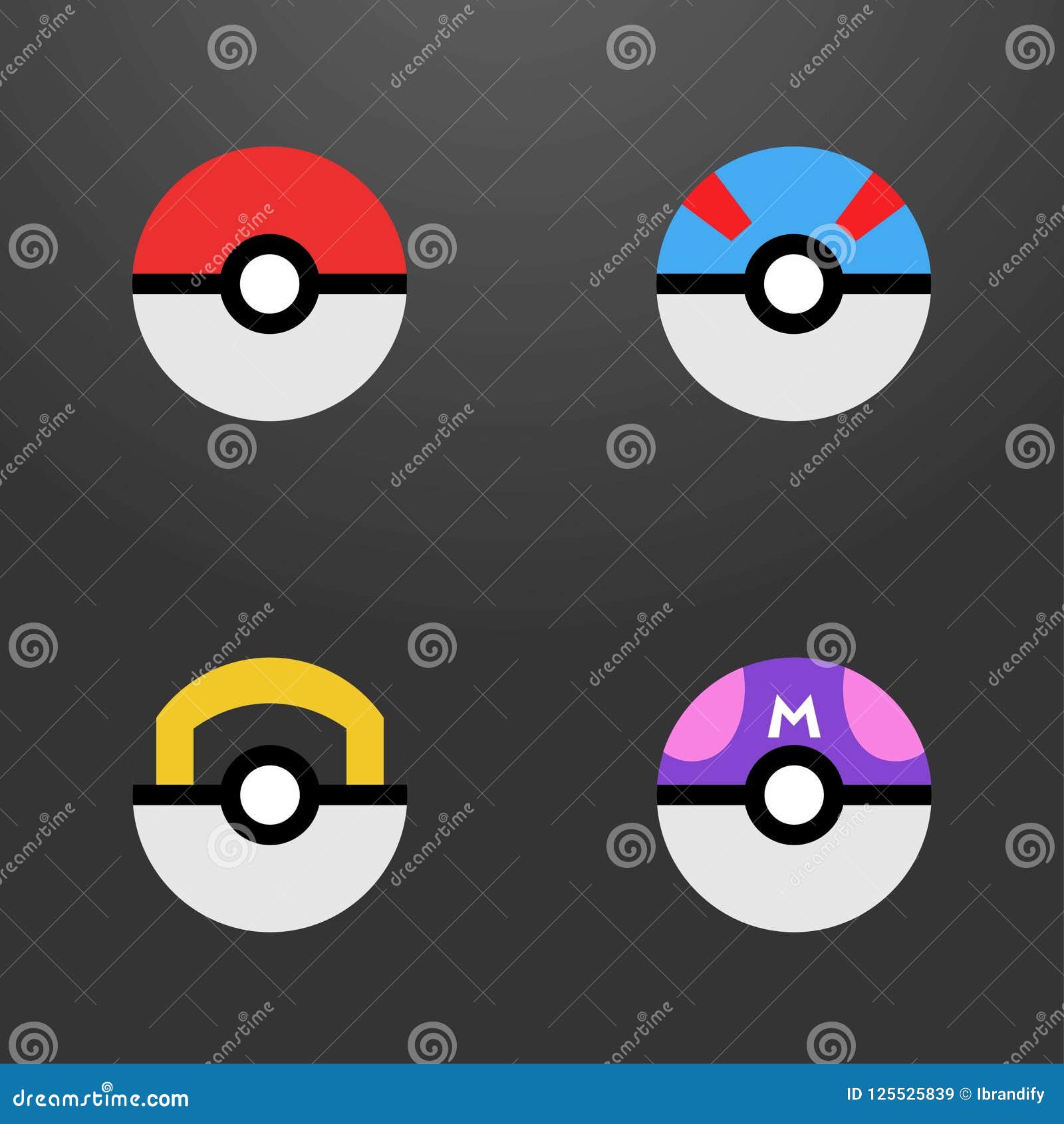 Vector Fijado Iconos De Las Bolas De Pokemon Imagen de archivo ...