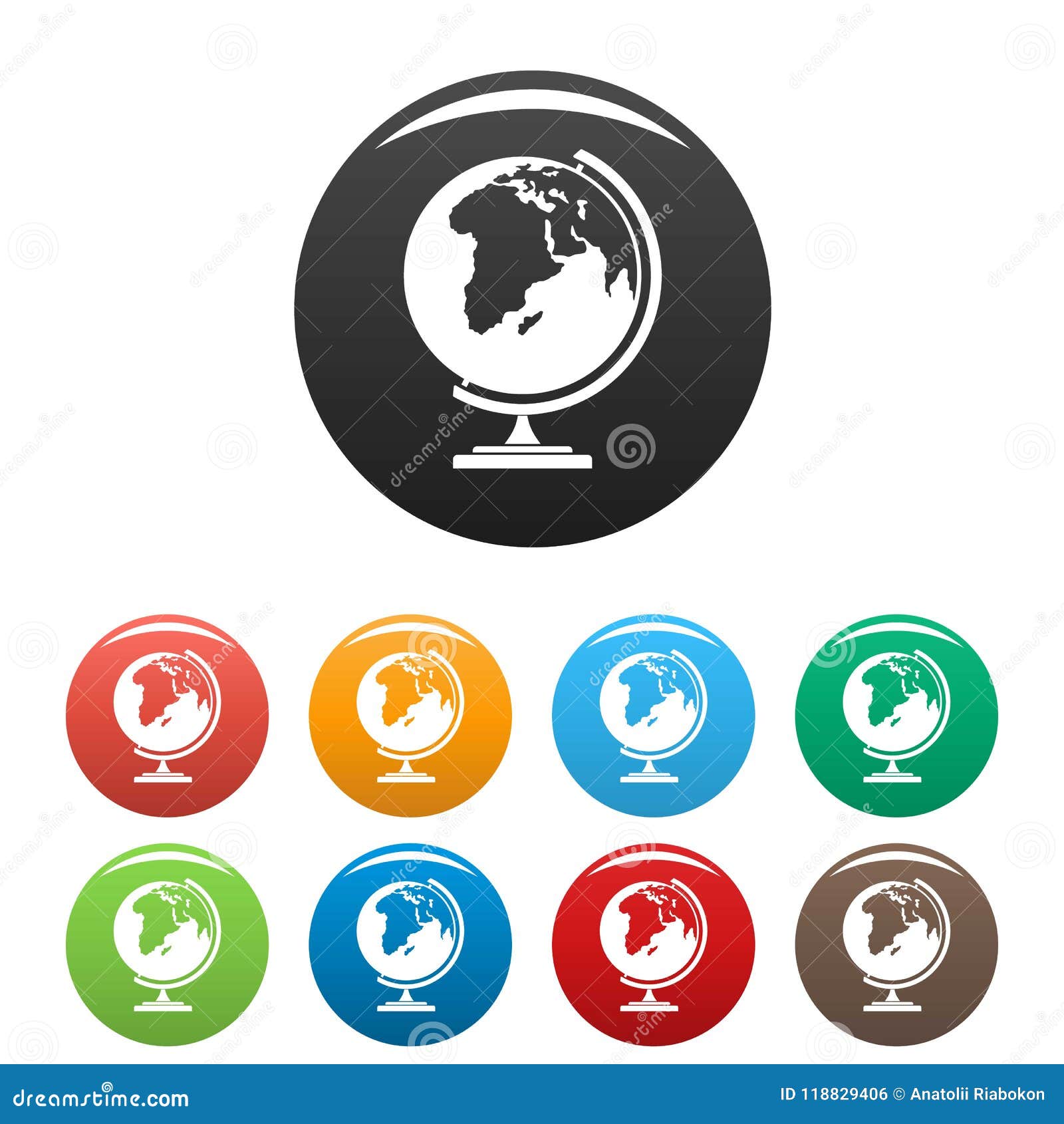 Vector Fijado Iconos Del Color Del Mapa Ilustración del Vector ...