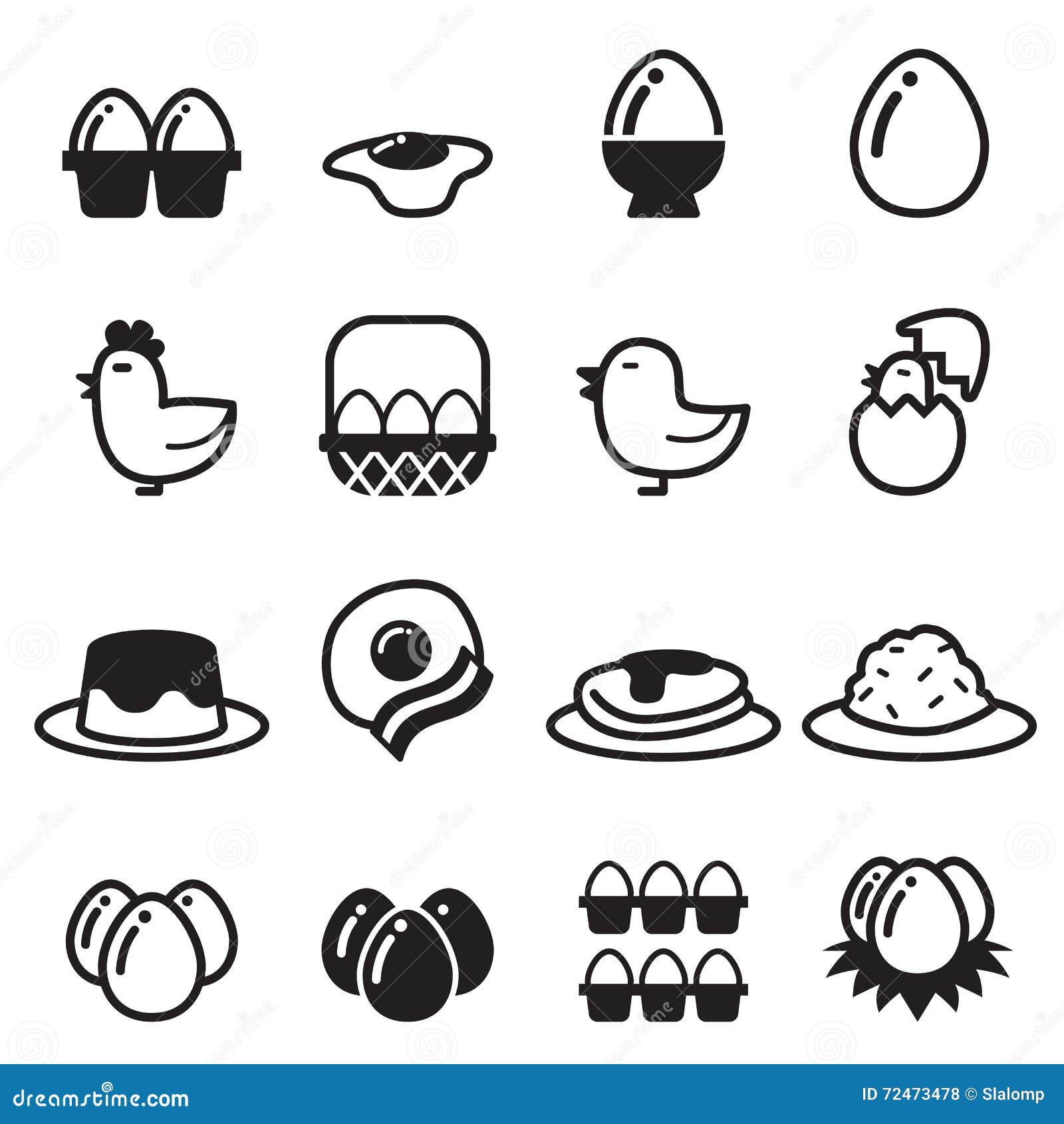 Vector Fijado Iconos Del Huevo Ilustración del Vector - Ilustración de ...