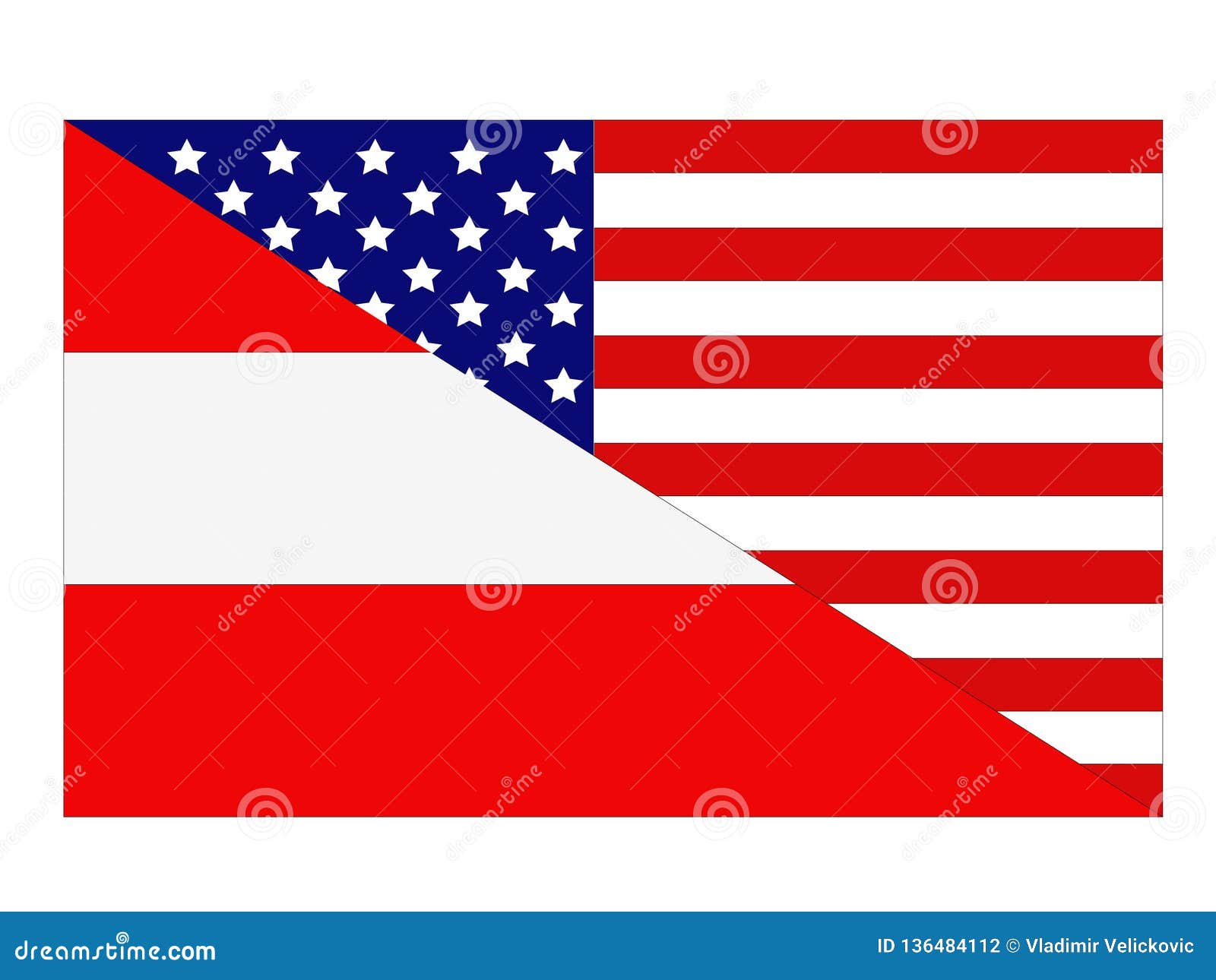 American and Austrian Flags Stock Vector - Illustration of star, flags ...