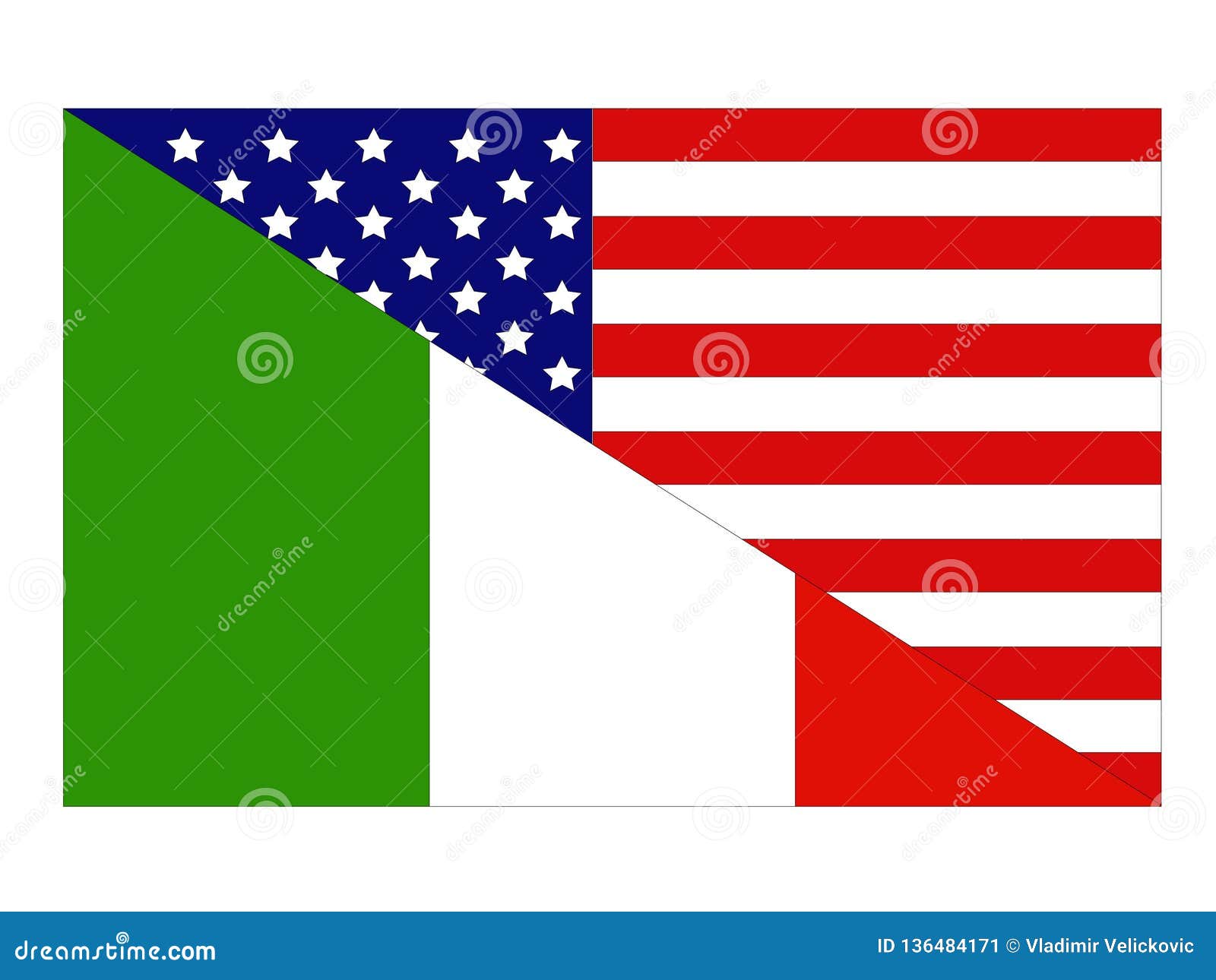 American and Italian flags stock vector. Illustration of state - 136484171