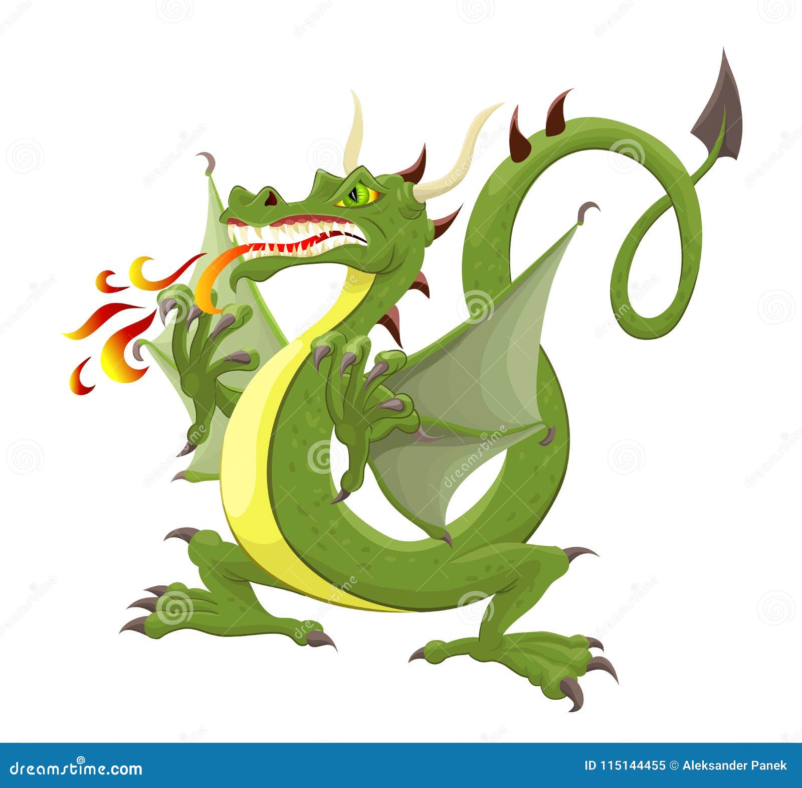 Angry dragon stock illustration. Illustration of file - 115144455