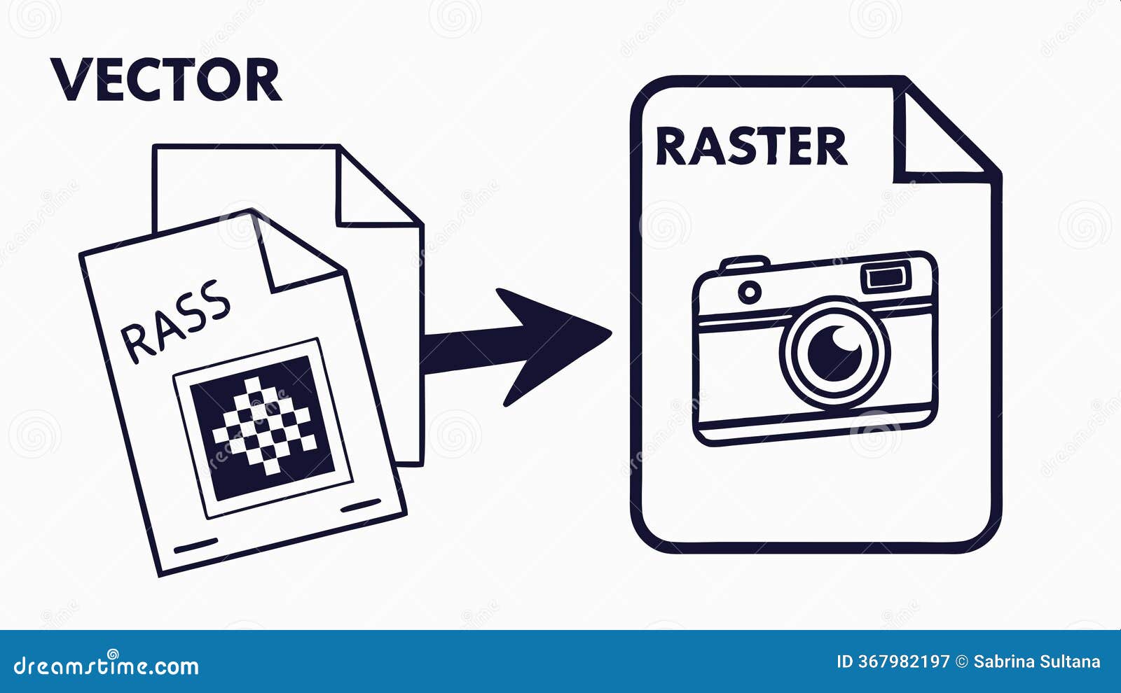 JPG GIF File Conversion Flat Icons With Outlines Cartoon Vector ...