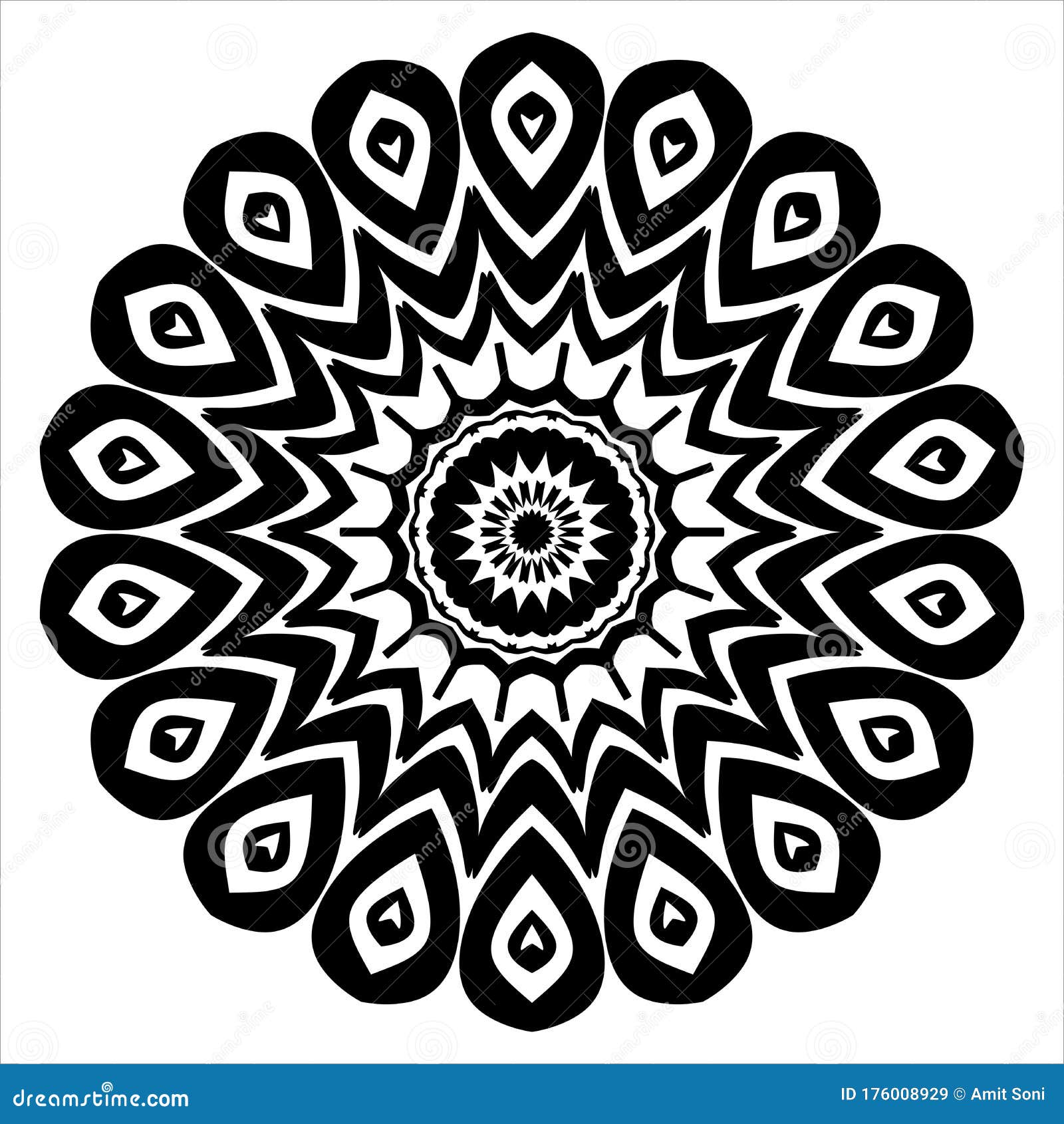Vector File Curving Shape Black and White Design Pattern Circle Design ...