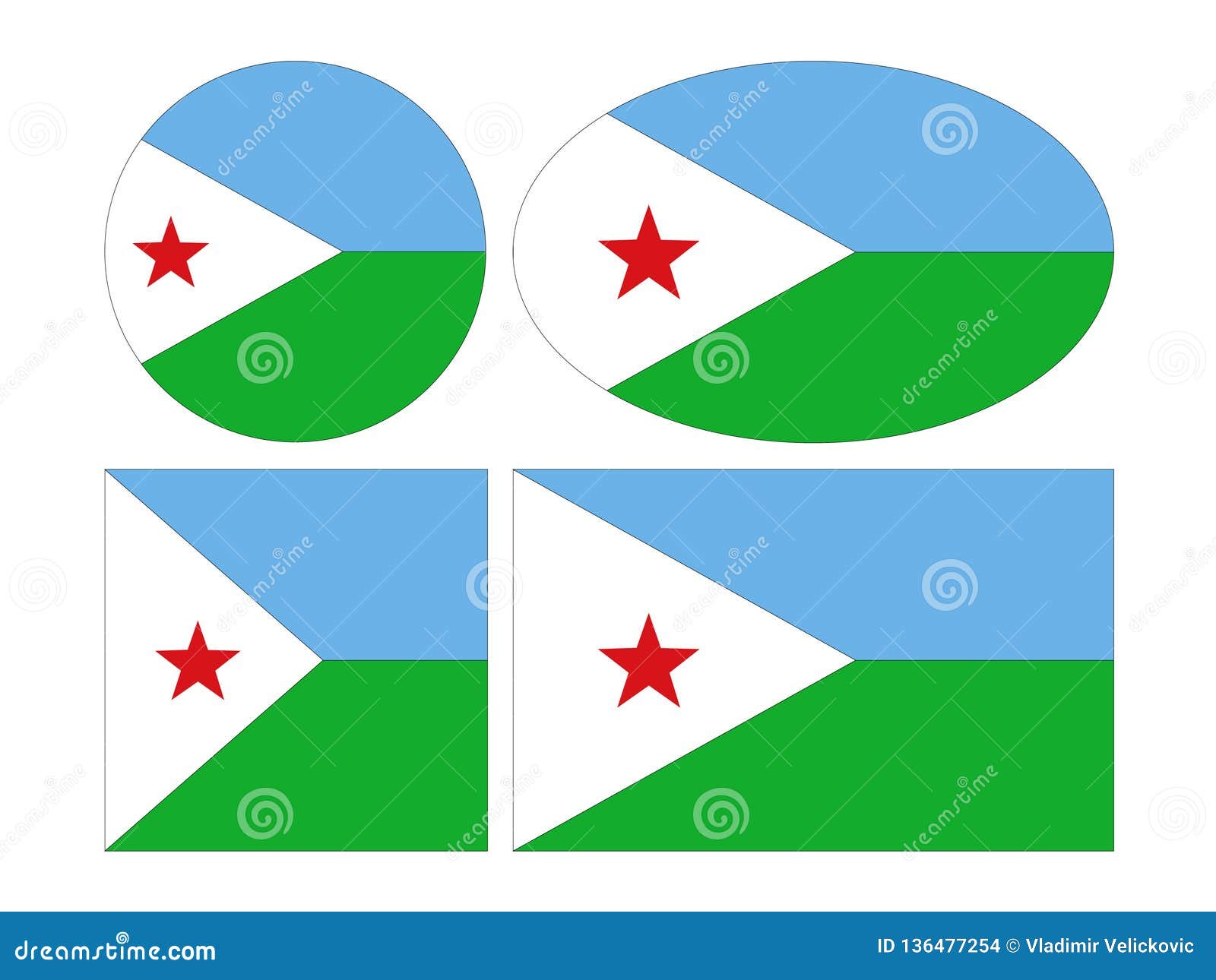 Djibouti Flags - Republic of Djibouti Stock Vector - Illustration of ... Djibouti Flags - Republic of Djibouti Stock Vector - Illustration of ...