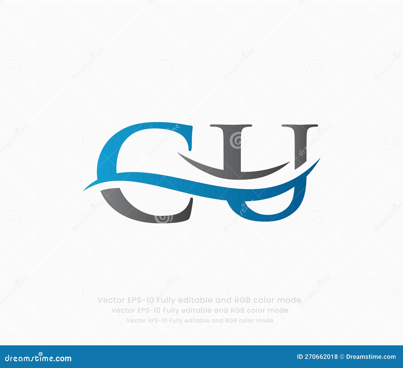 Letter C U linked logo stock illustration. Illustration of logo - 270662018