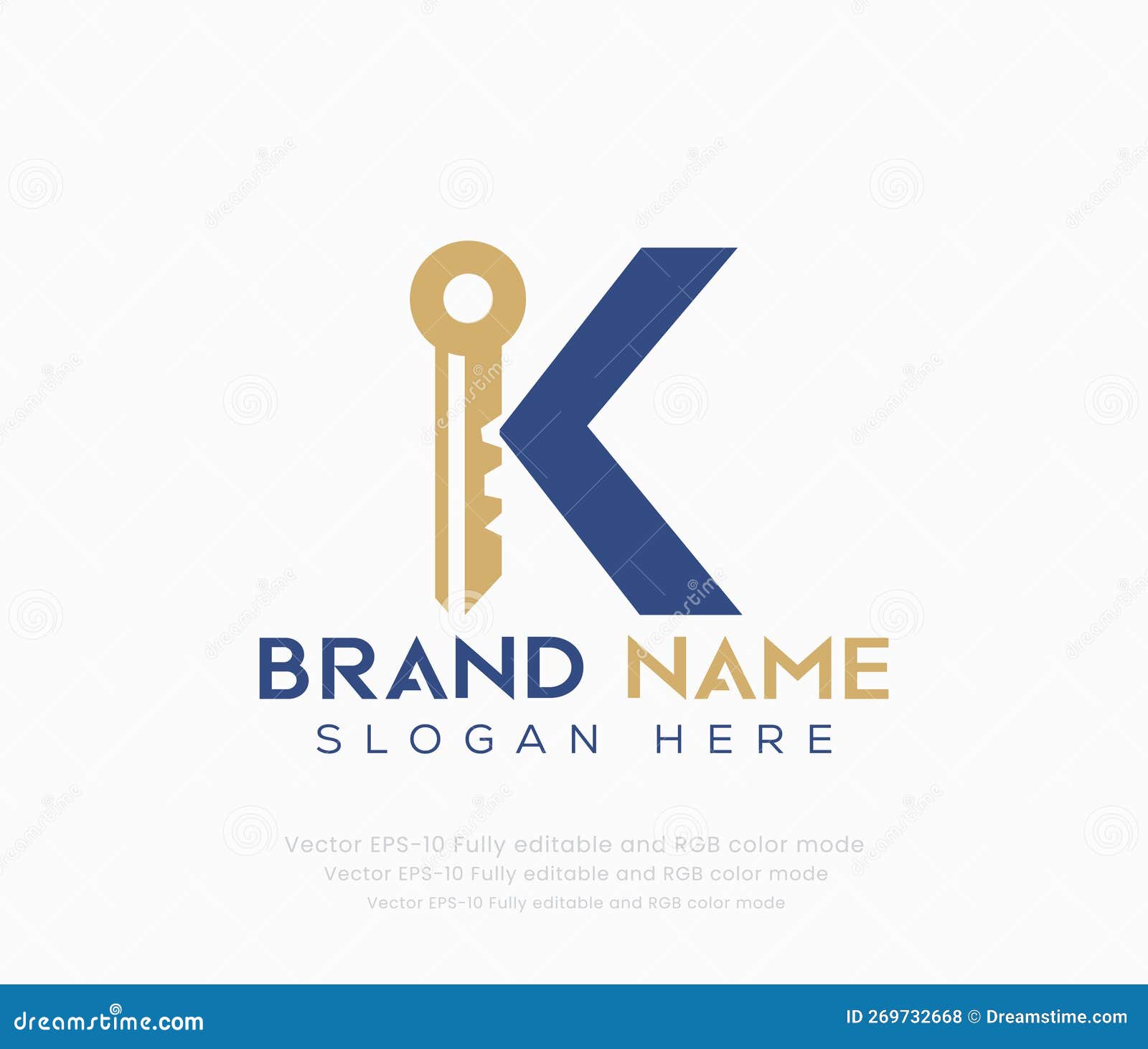 Letter K key logo stock vector. Illustration of number - 269732668