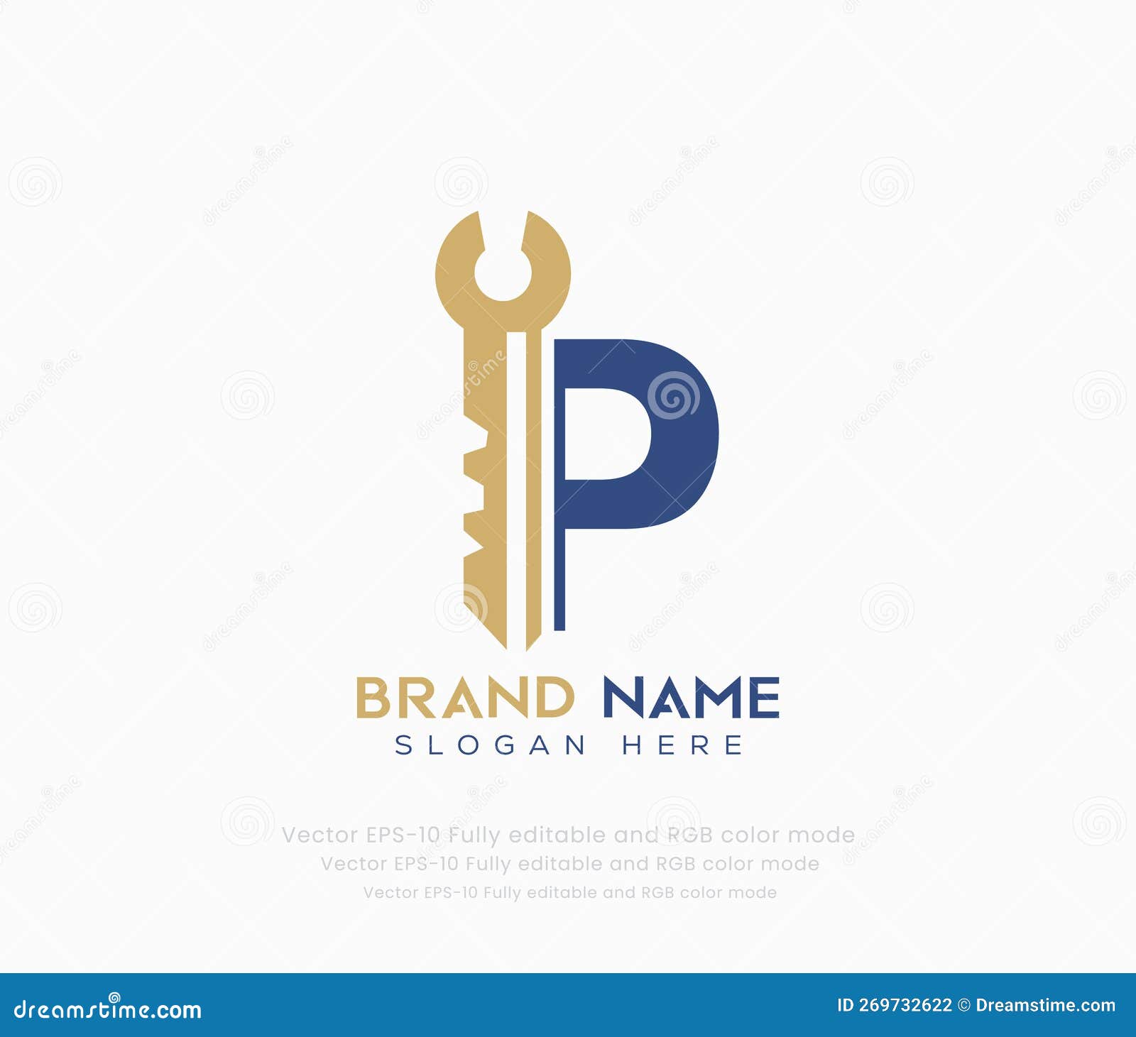 Letter P key logo stock vector. Illustration of mode - 269732622