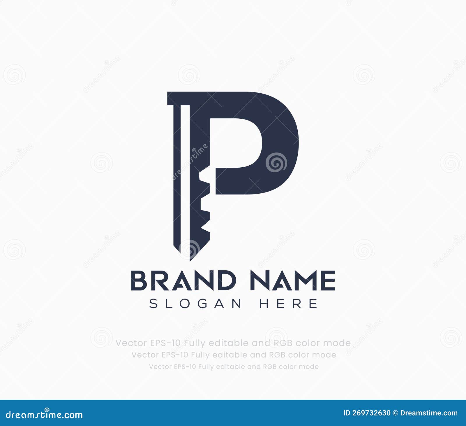 Letter P key logo stock vector. Illustration of banner - 269732630