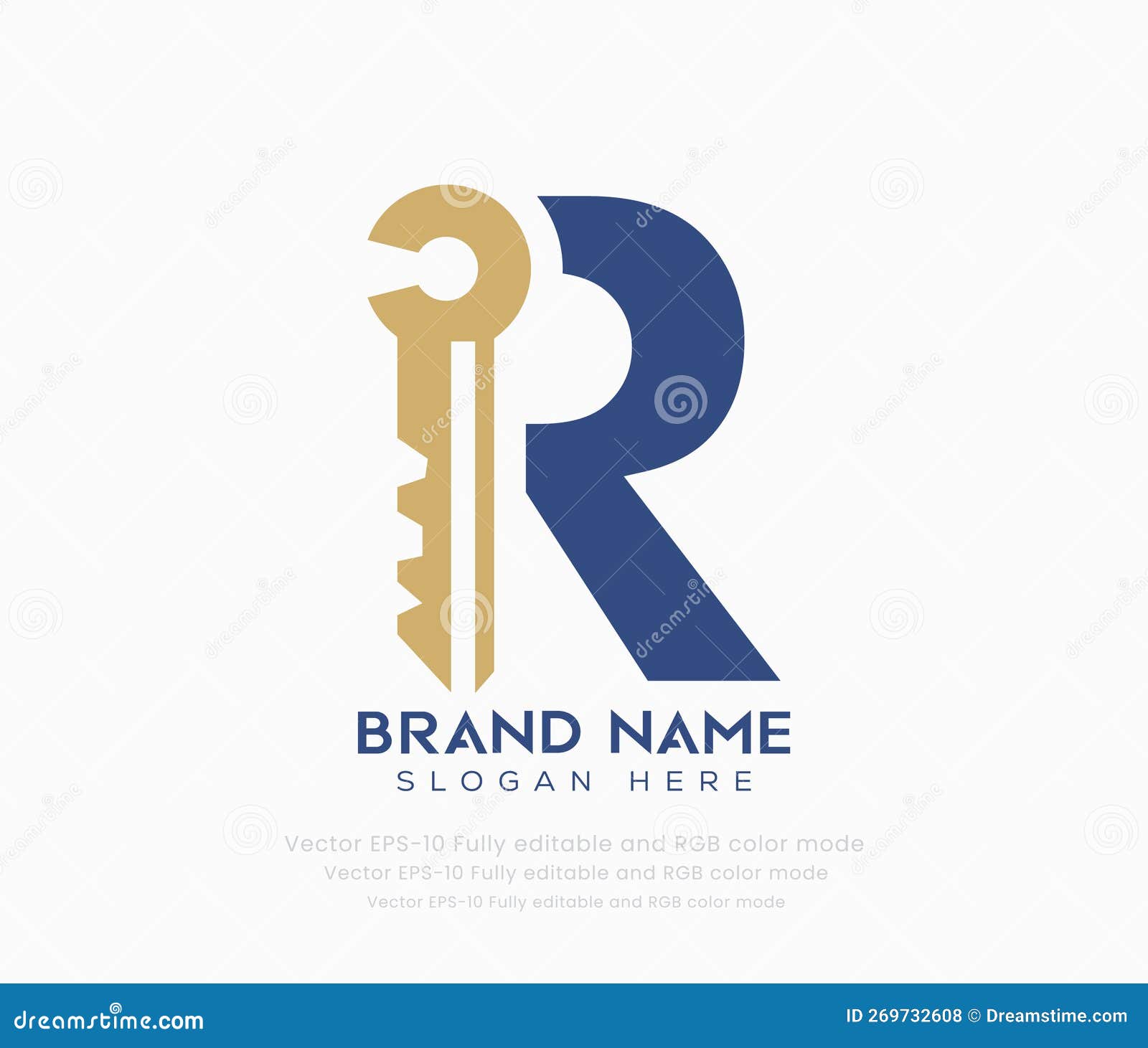 Letter R key logo stock vector. Illustration of mode - 269732608