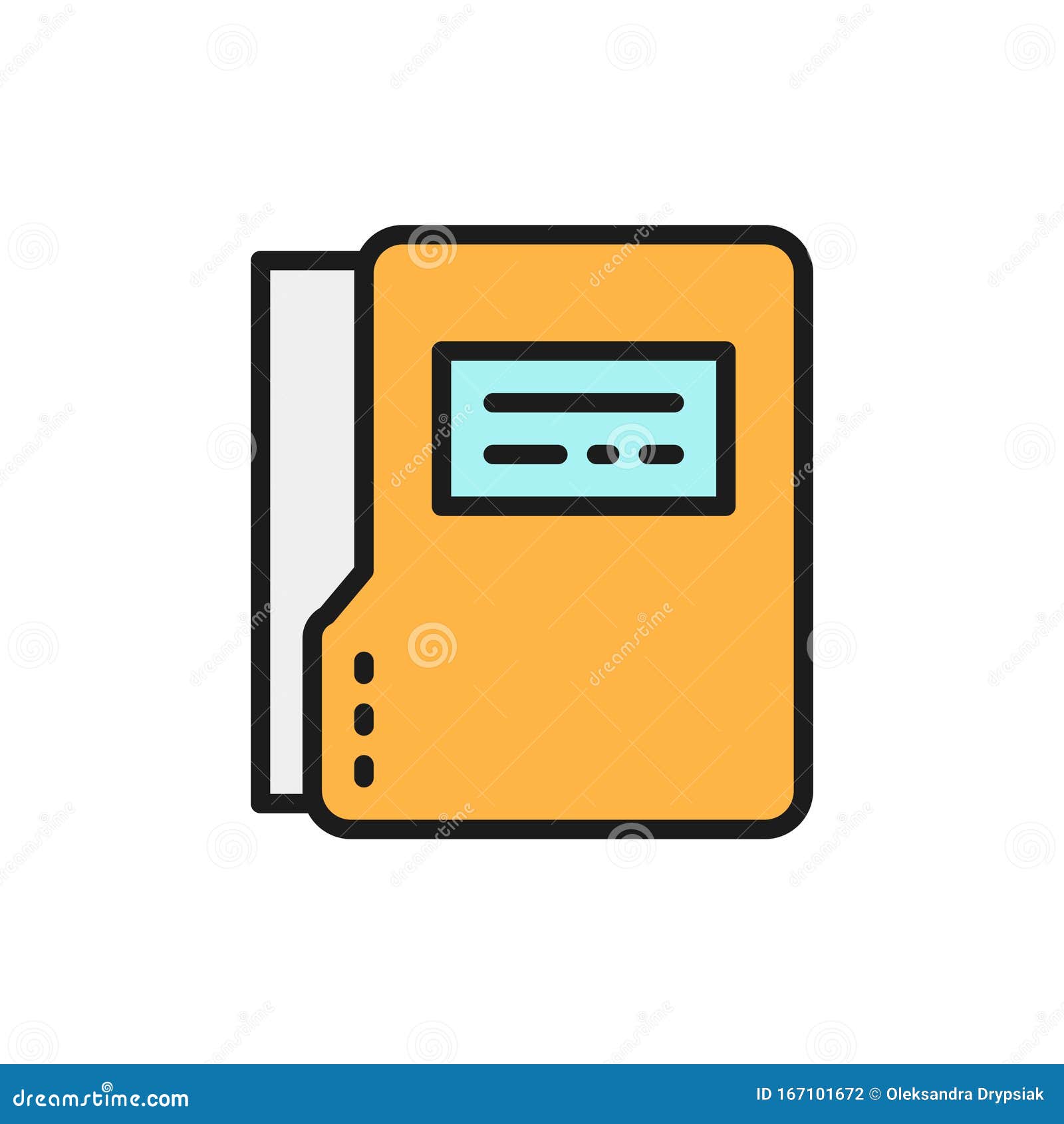 Vector File Folder, Dossier Folder Flat Color Line Icon ...