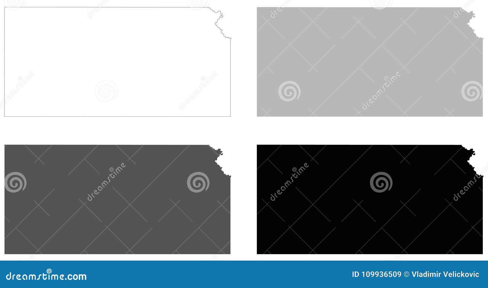 Kansas Map - State in the Midwestern United States Stock Vector ...