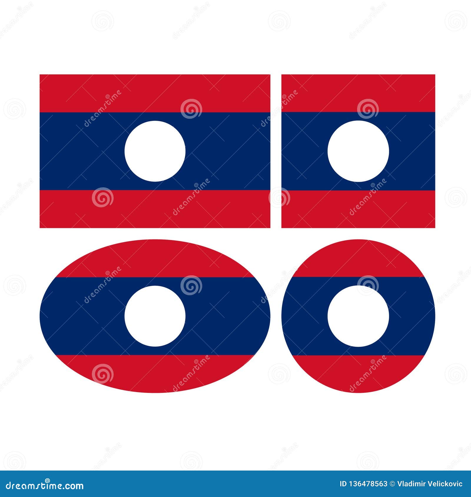 Laos Flag - Lao People`s Democratic Republic Stock Vector ...