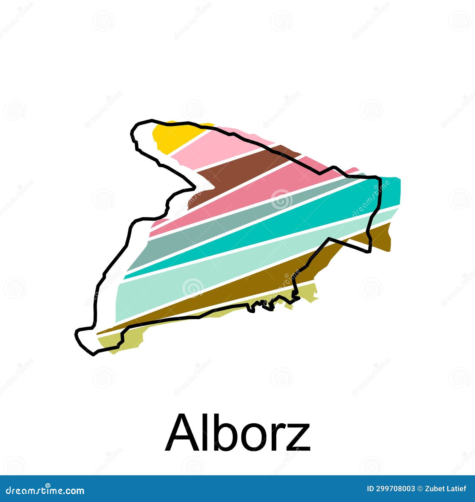 Vector File Map of Alborz, Iran Regions Map Illustration Design ...