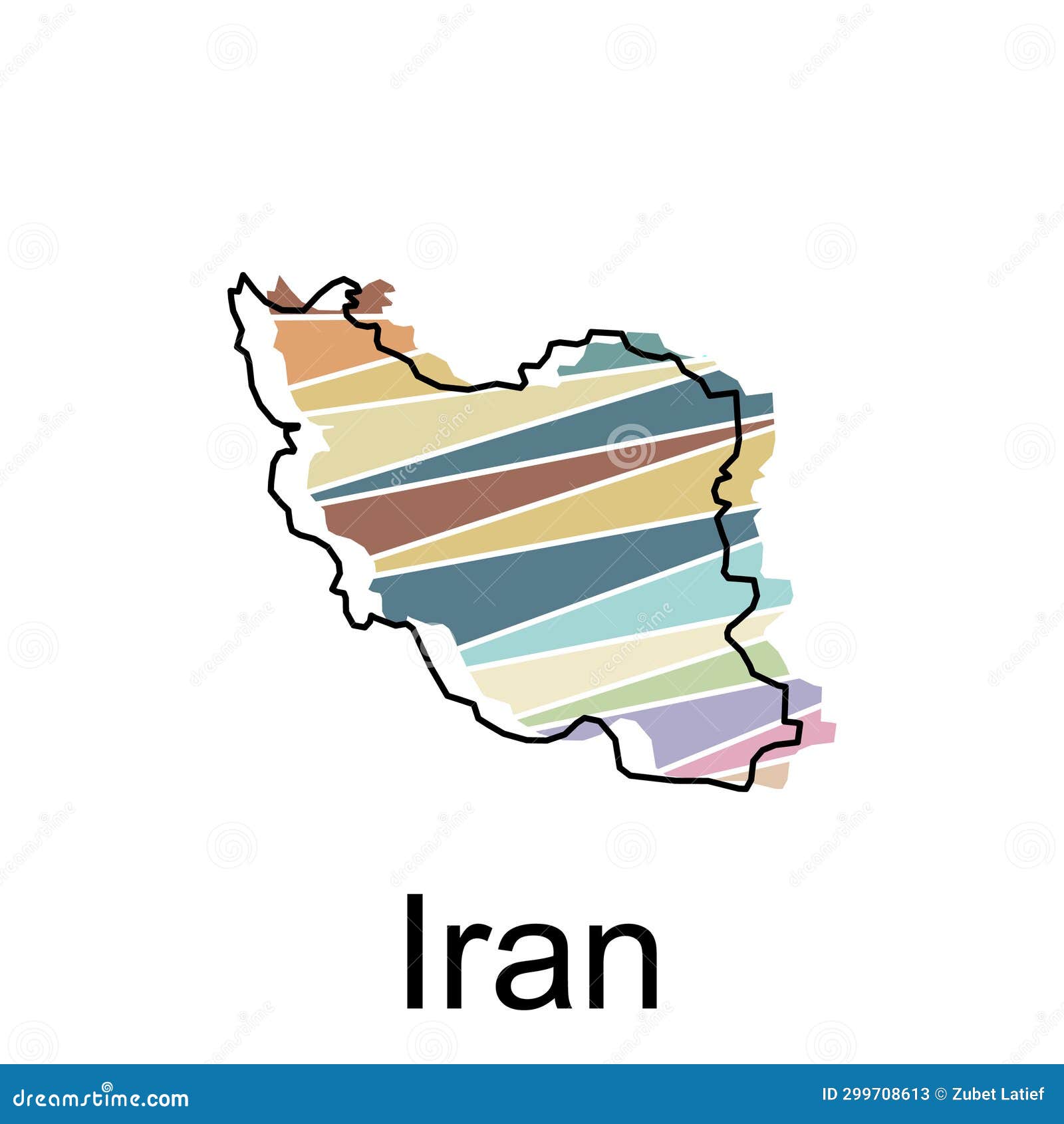 Vector File Map of Iran, Iran Regions Map Illustration Design Template ...