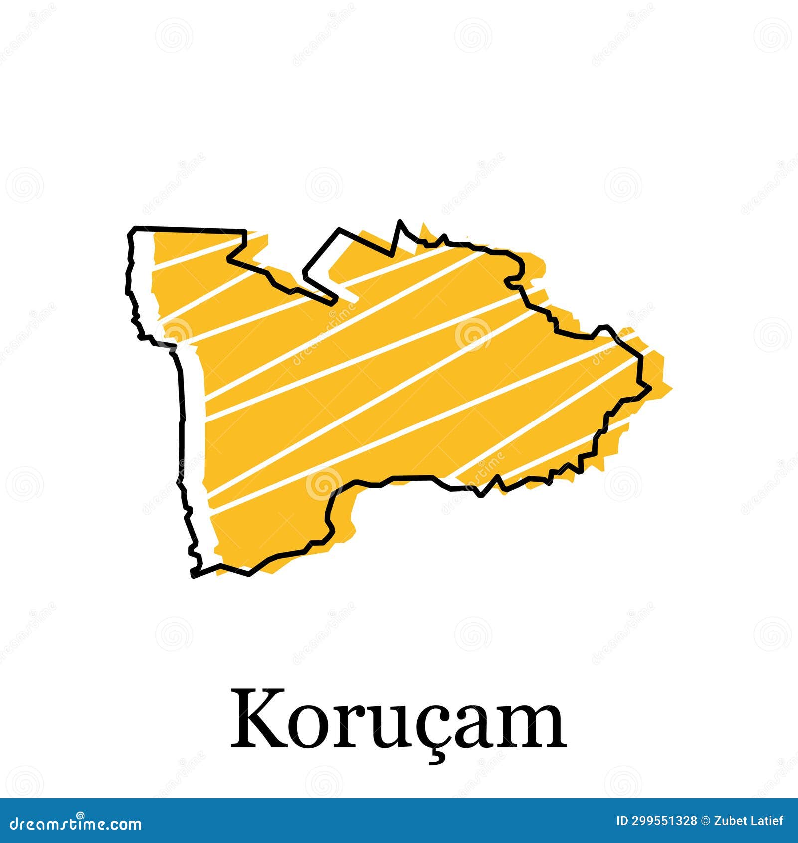Vector File Map of Korucam, Geometric Map of Turkey Region Vector ...