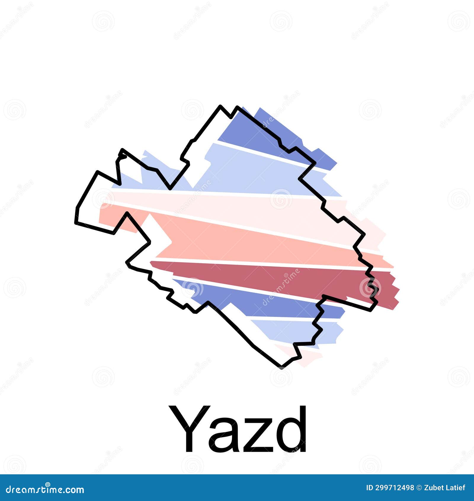 Vector File Map of Yazd, Iran Regions Map Illustration Design Template ...
