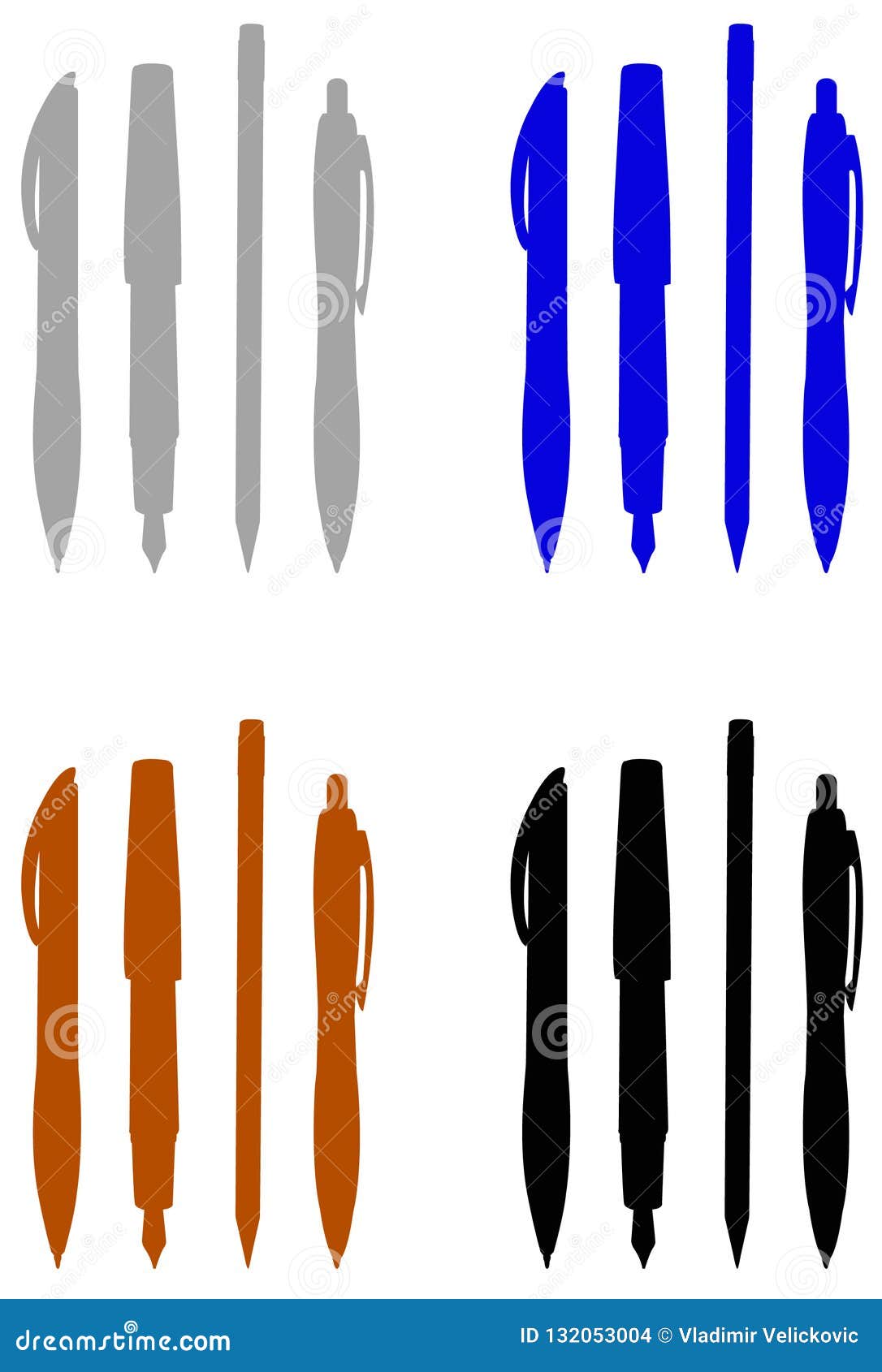 Pencils Set Silhouette - Implement for Writing or Drawing Stock Vector ...