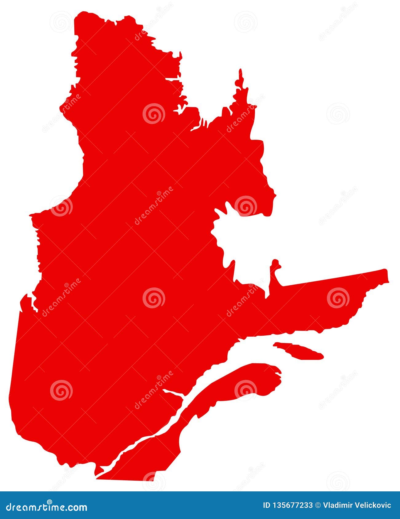 Quebec Map - the Biggest Province and Territory of Canada Stock Vector ...