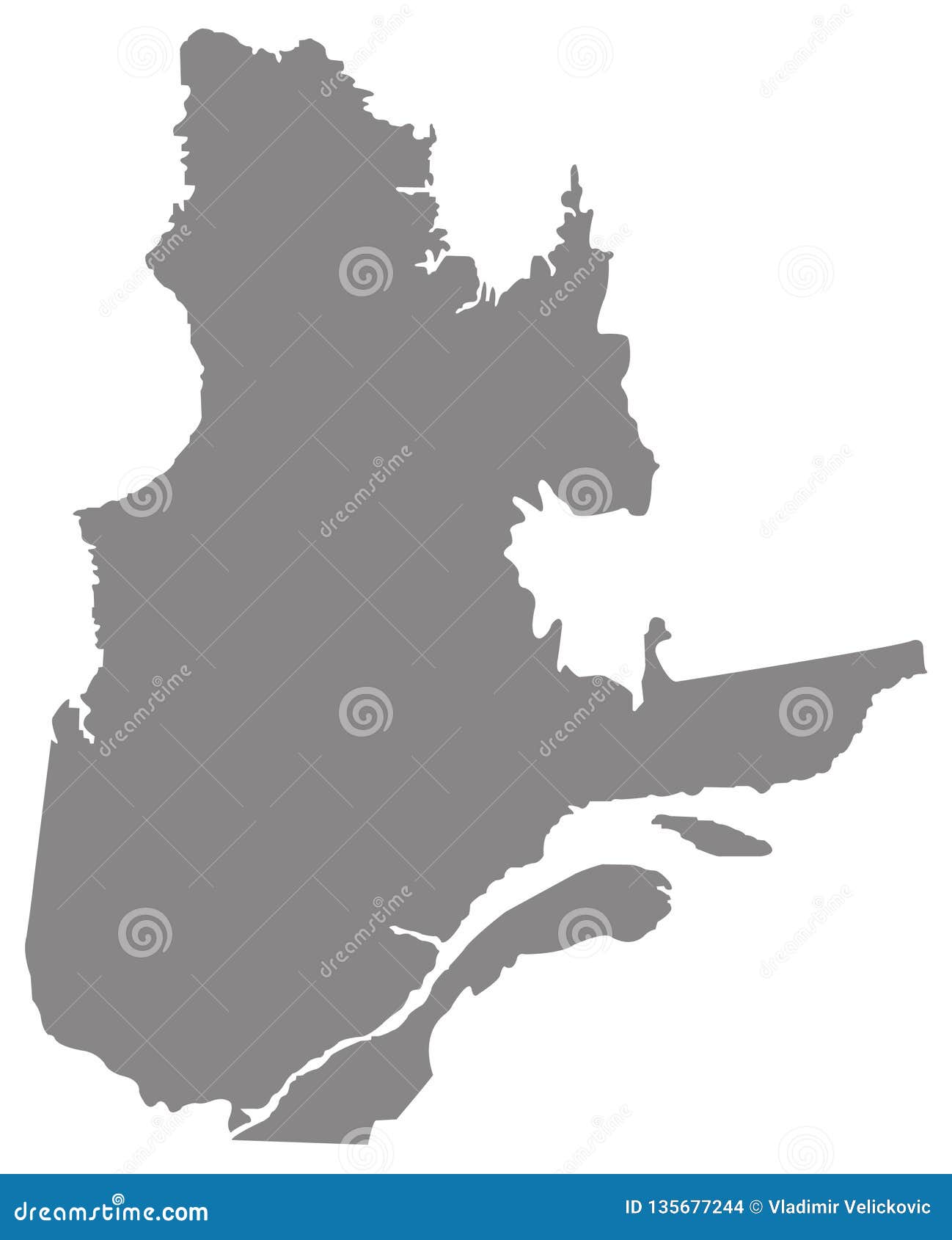 Quebec Map - the Biggest Province and Territory of Canada Stock Vector ...