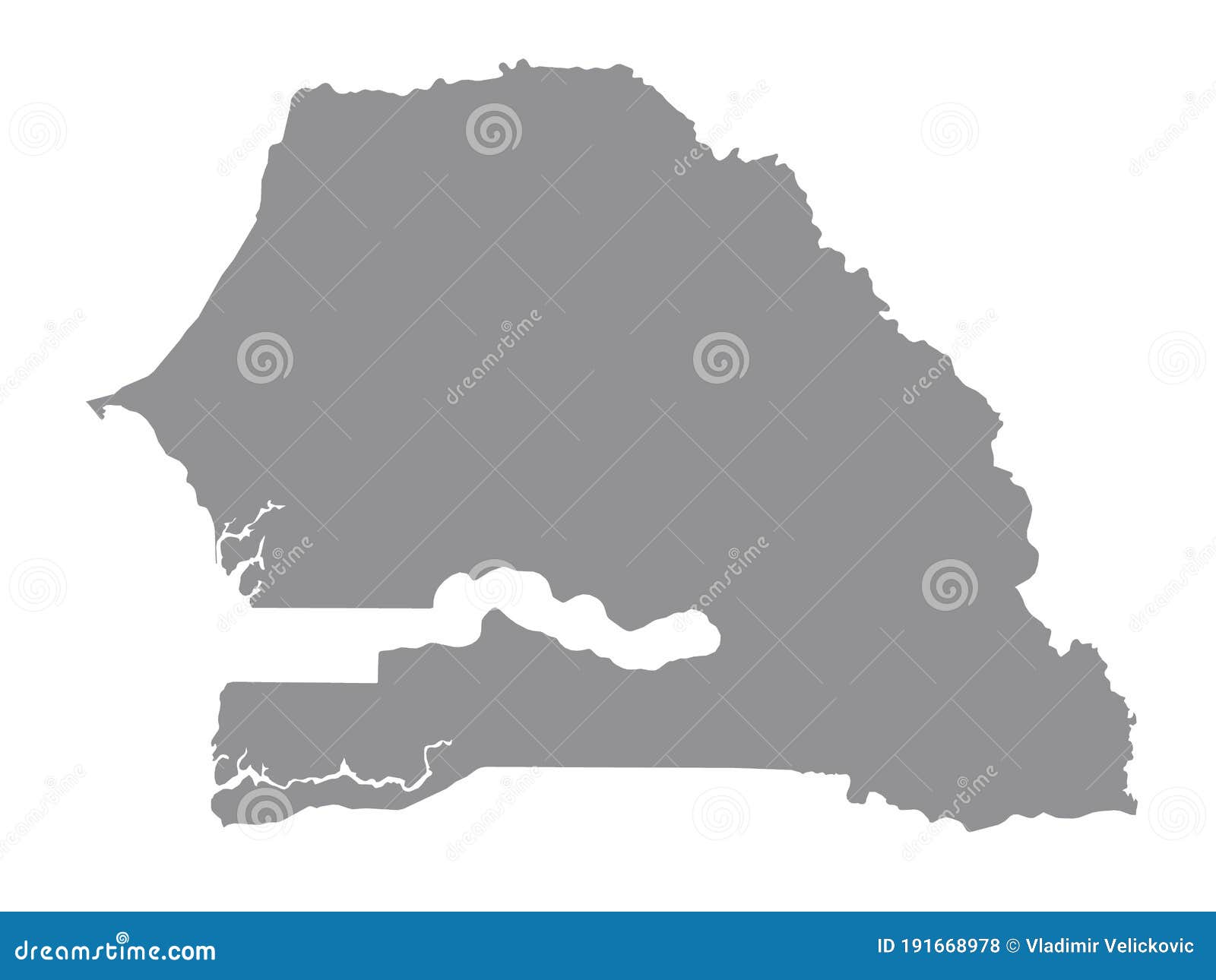 Senegal Map - State of Senegal Stock Illustration - Illustration of ...