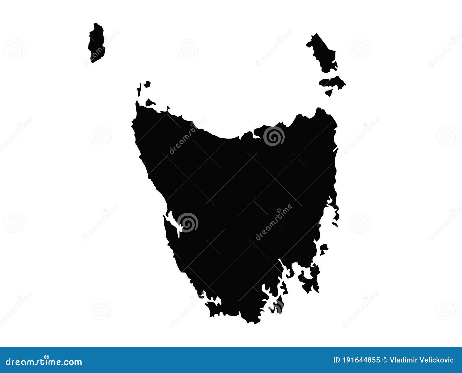 Tasmania Map - Island State of Australia Stock Vector - Illustration of ...