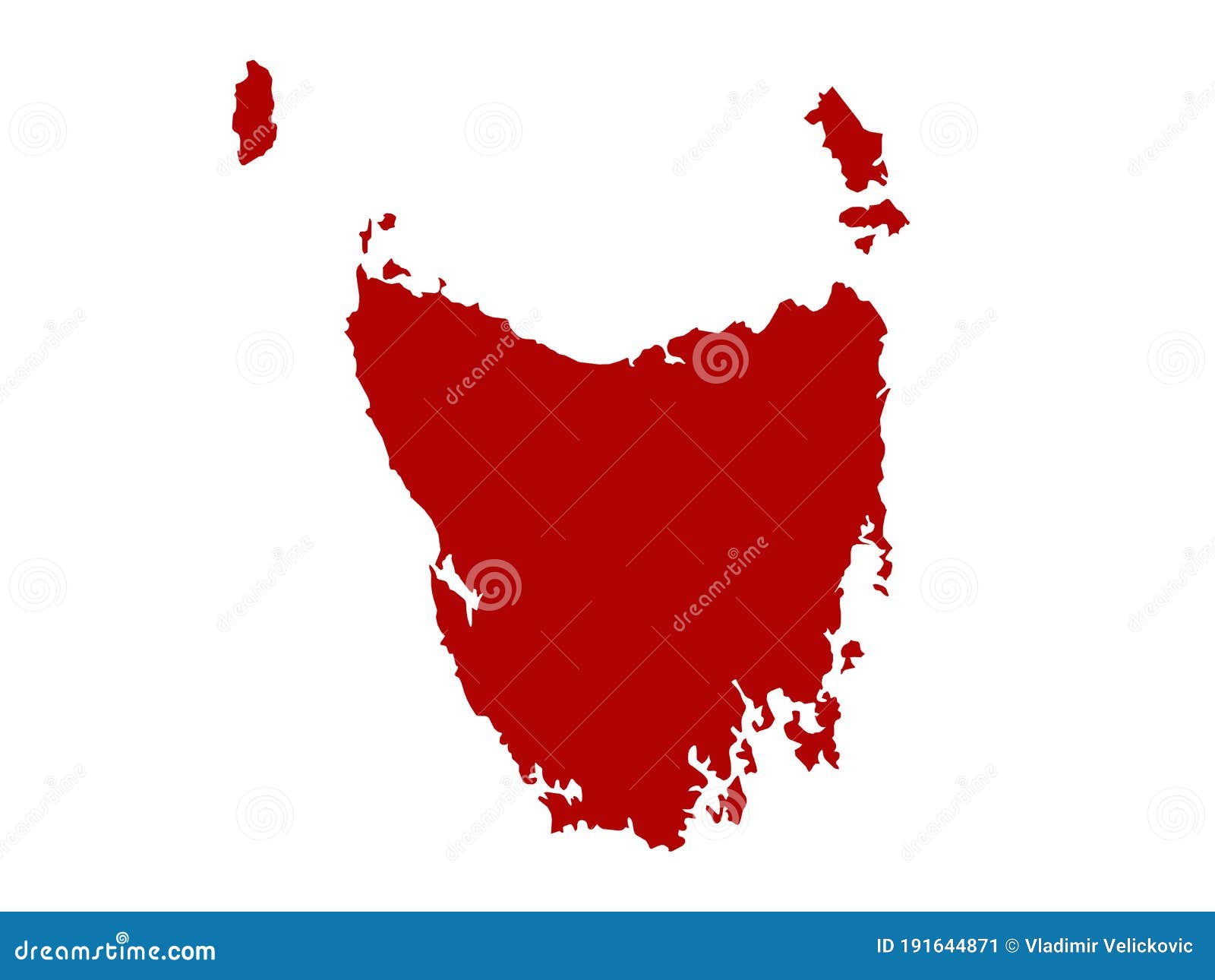 Tasmania Map - Island State of Australia Stock Vector - Illustration of ...