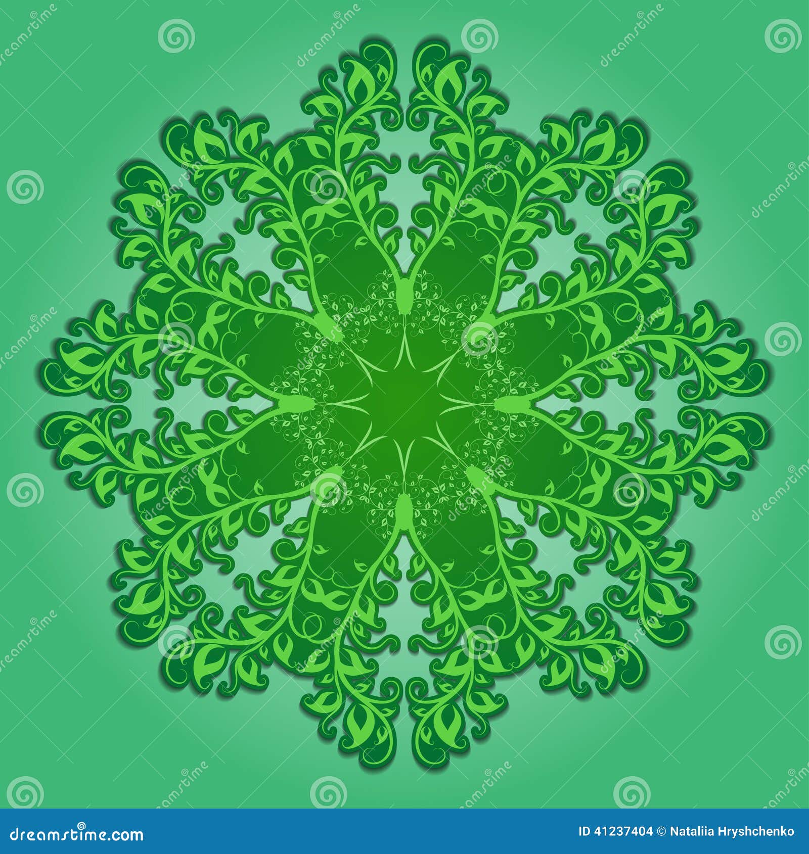 Vector Filigree Pattern on Green Stock Vector - Illustration of design ...