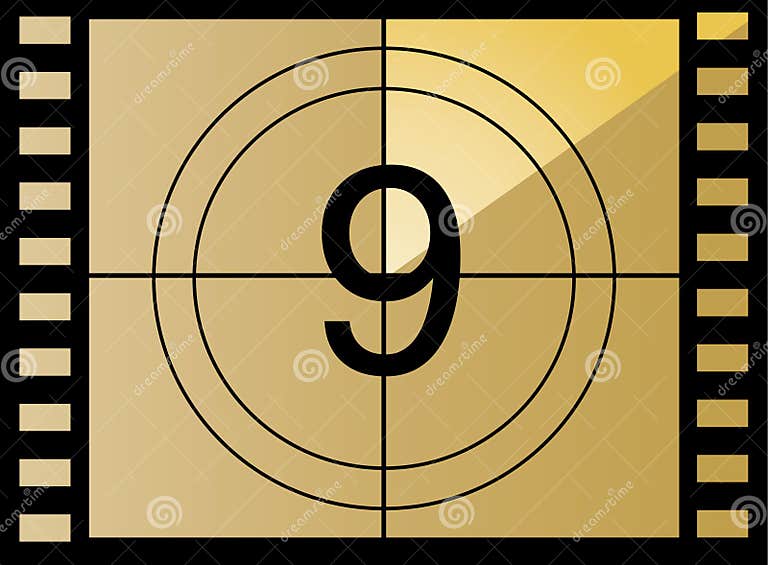 Vector Film Countdown. Number 9 Stock Vector - Illustration of movie ...