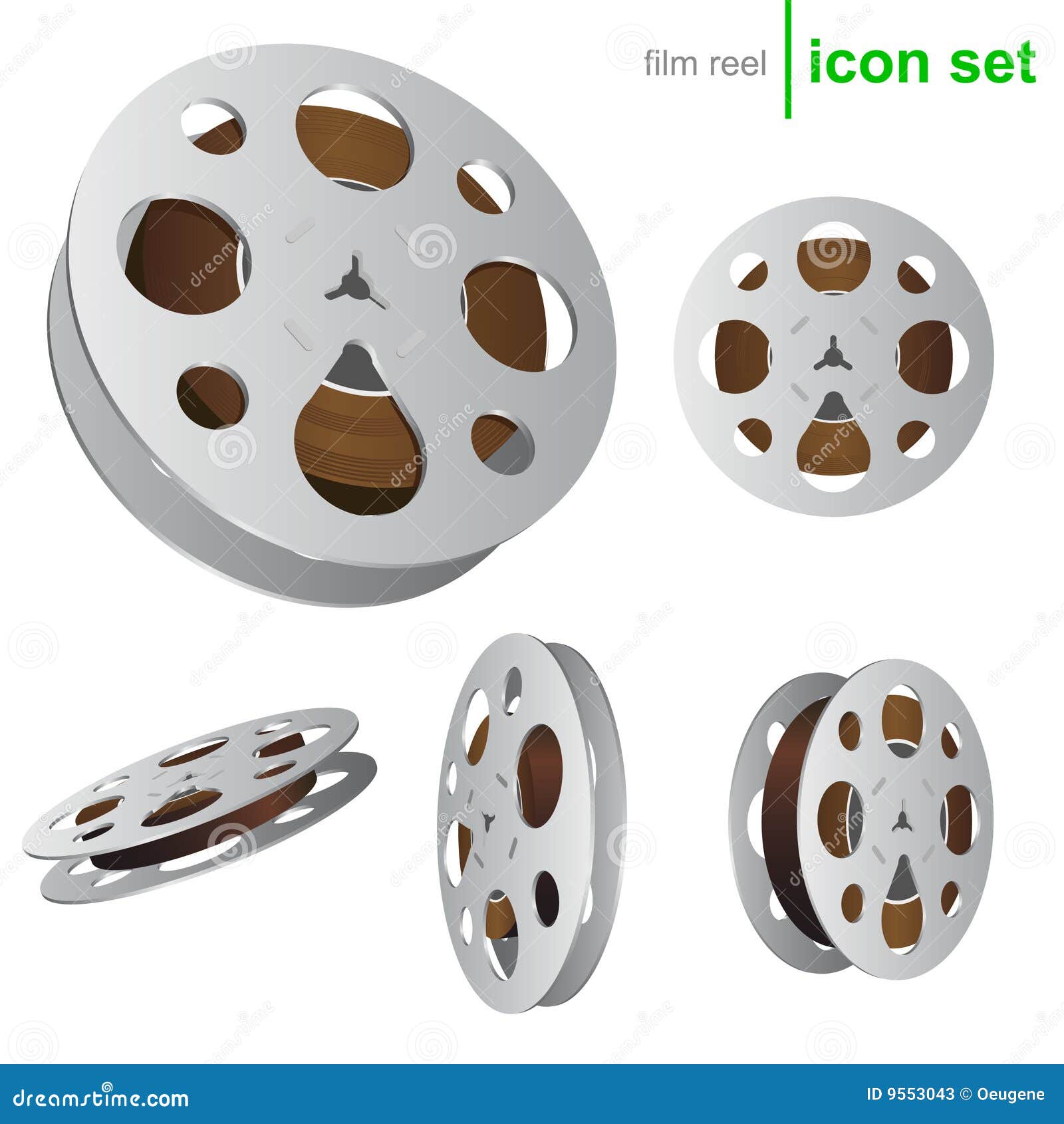 Vector film reel icons stock vector. Illustration of tape - 9553043