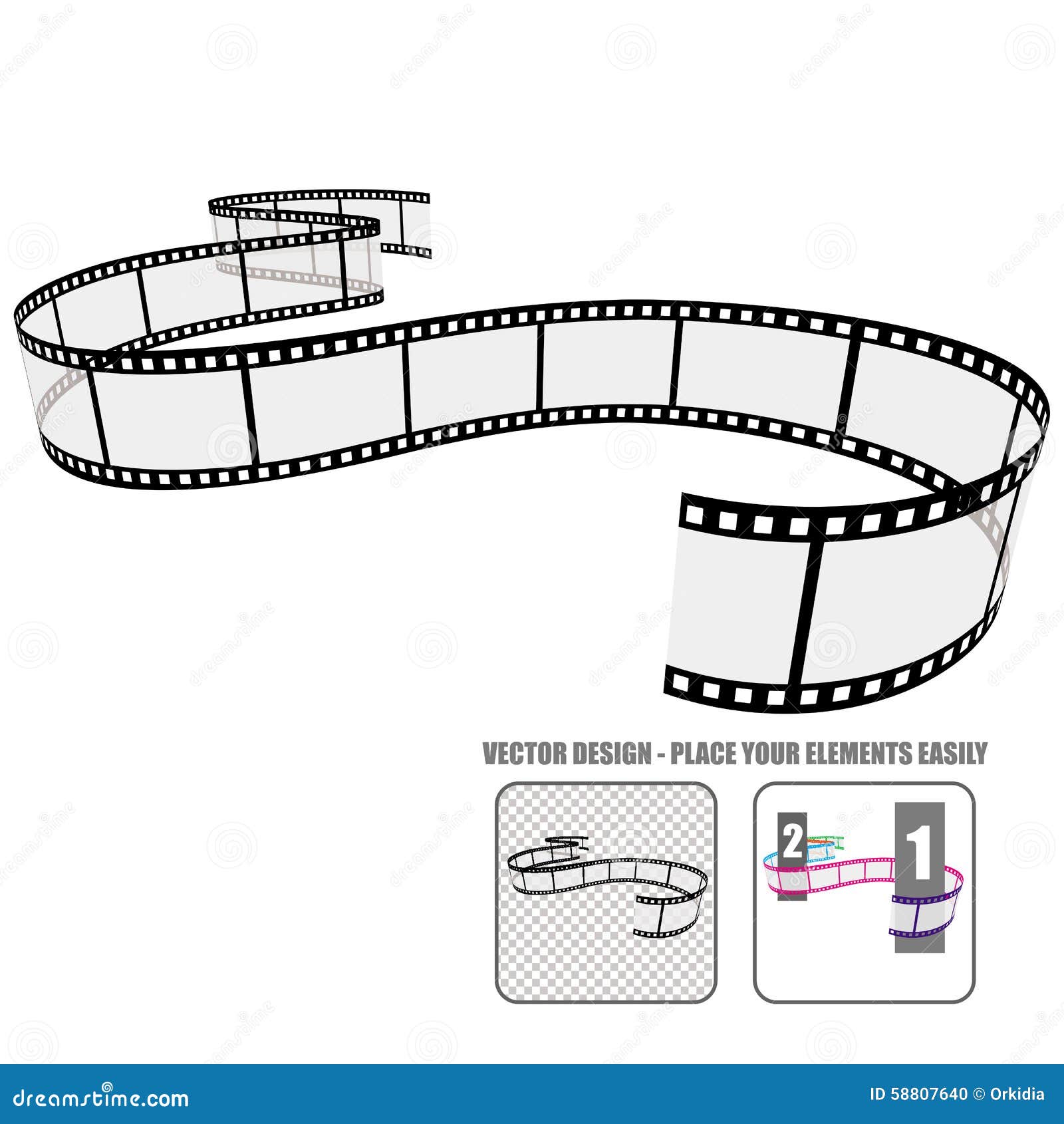 Vector film roll stock vector. Illustration of vintage - 58807640