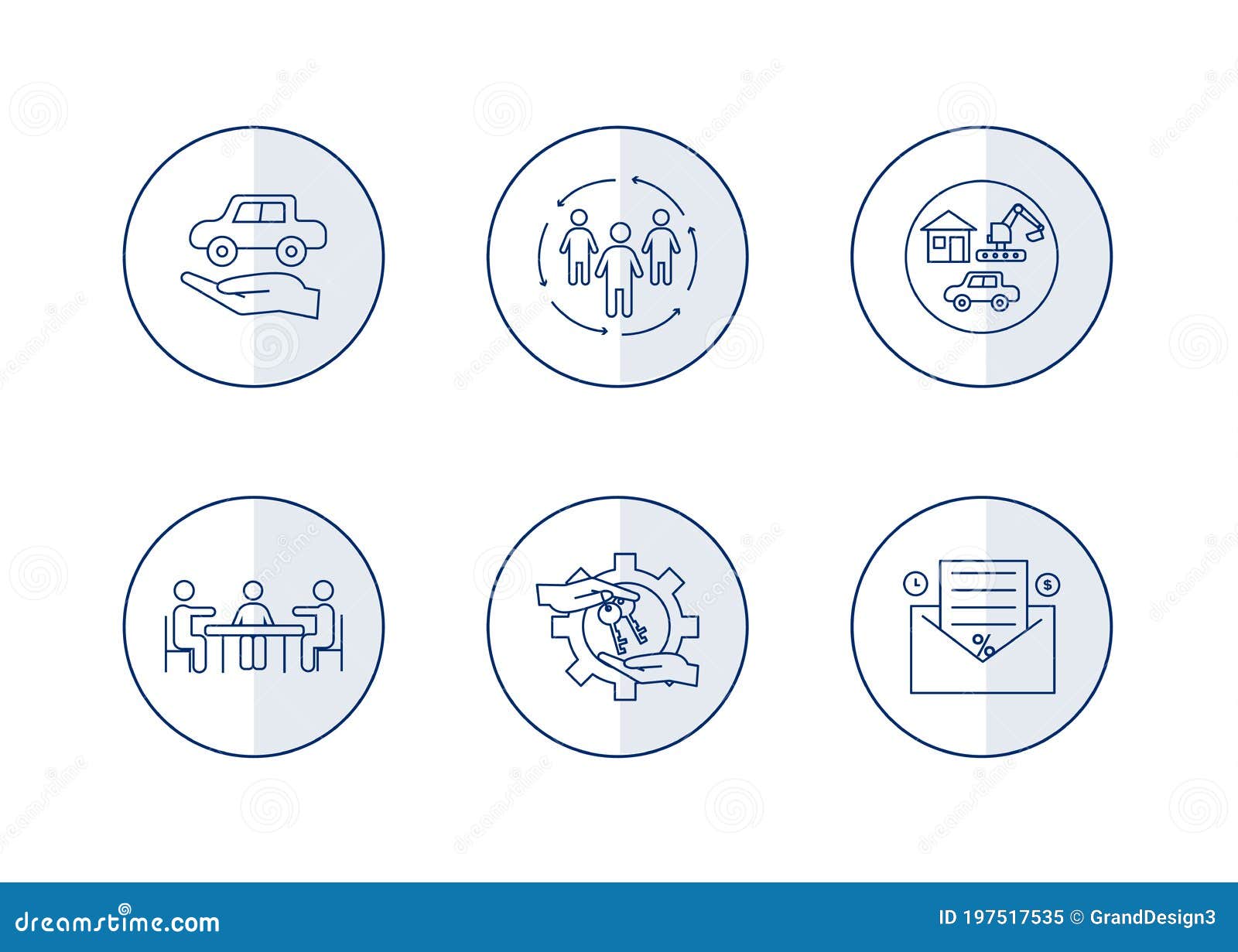 Vector Finance Illustration. Leasing, Factoring Icons Set Stock ...