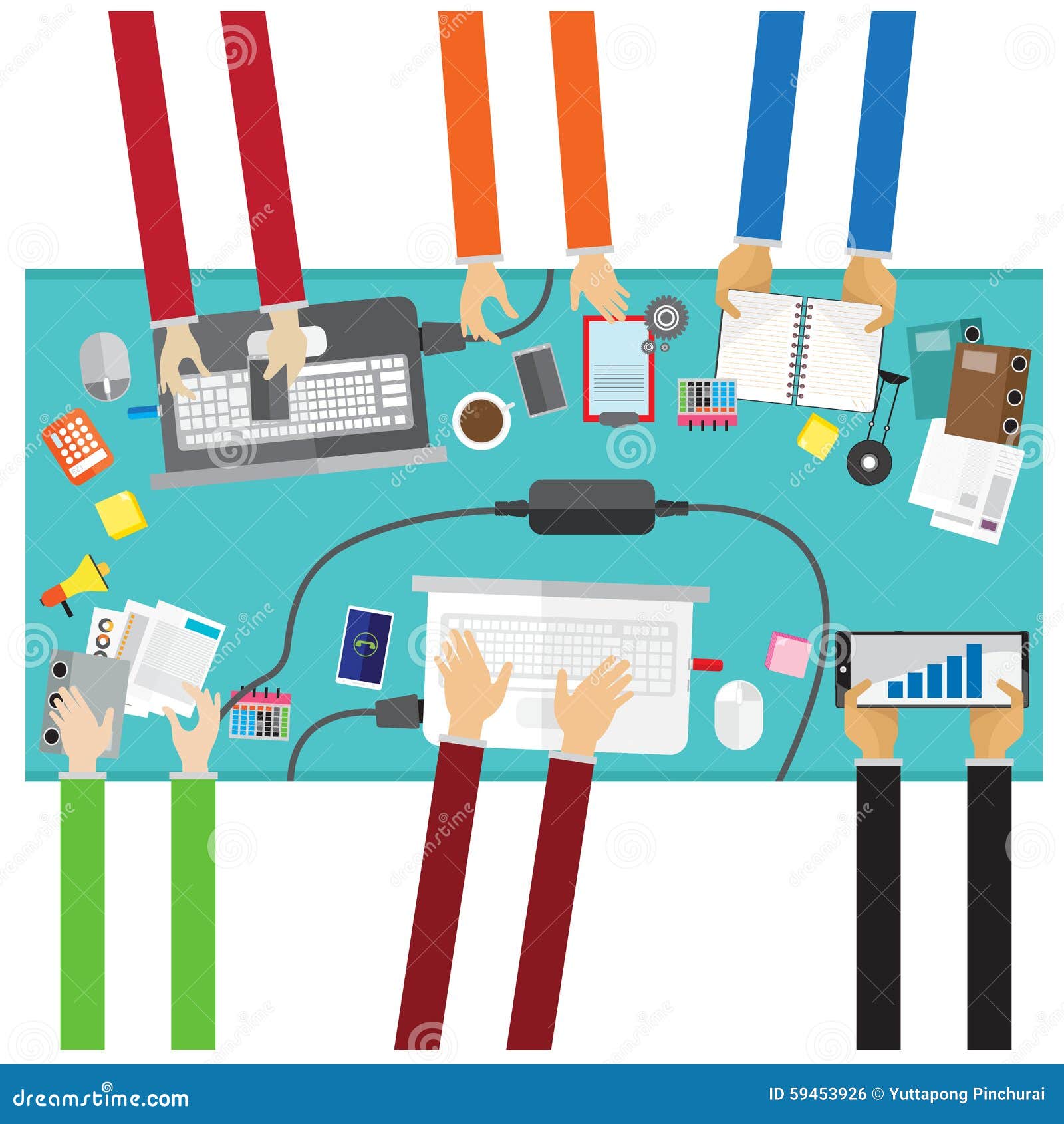 Vector Financial Business Teamwork with Business People Work Stock ...