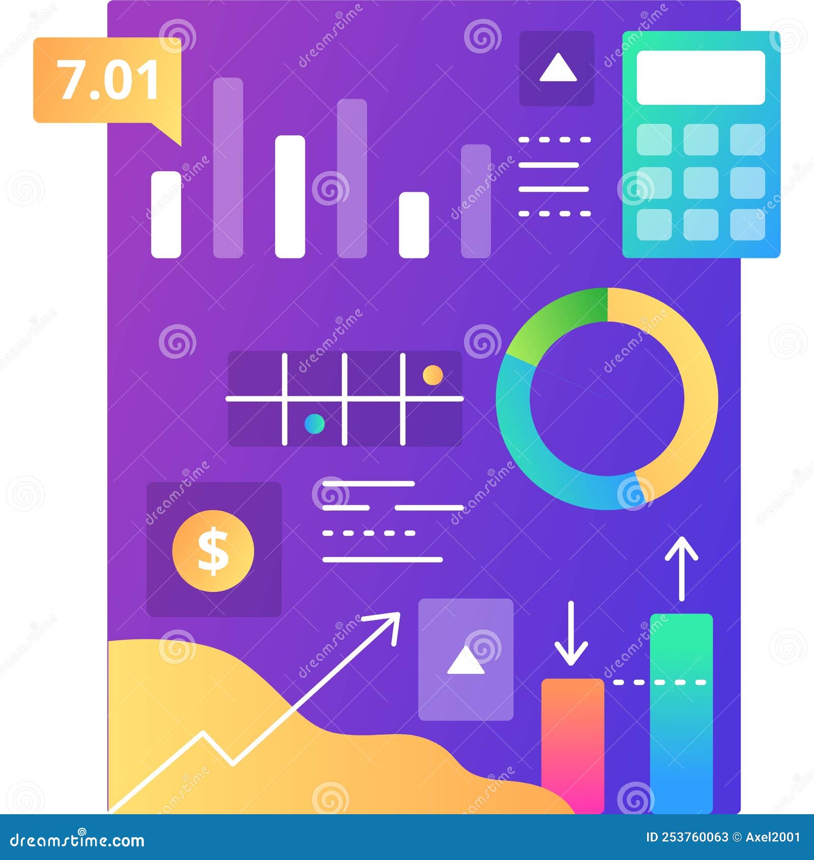Vector Financial Data Analytics in Chart Icon Stock Vector ...